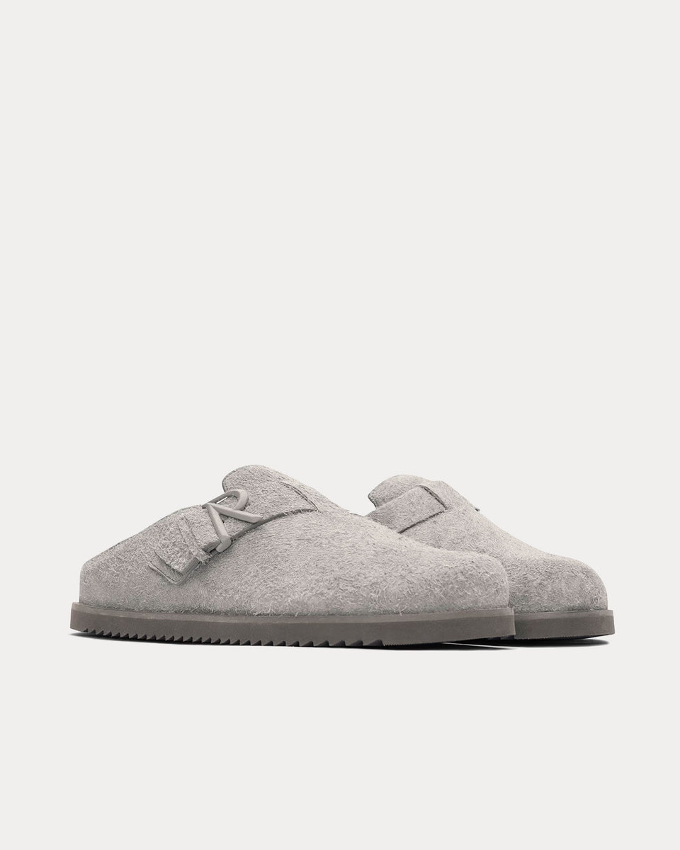 Represent Initial Suede Grey Mules - Sneak in Peace