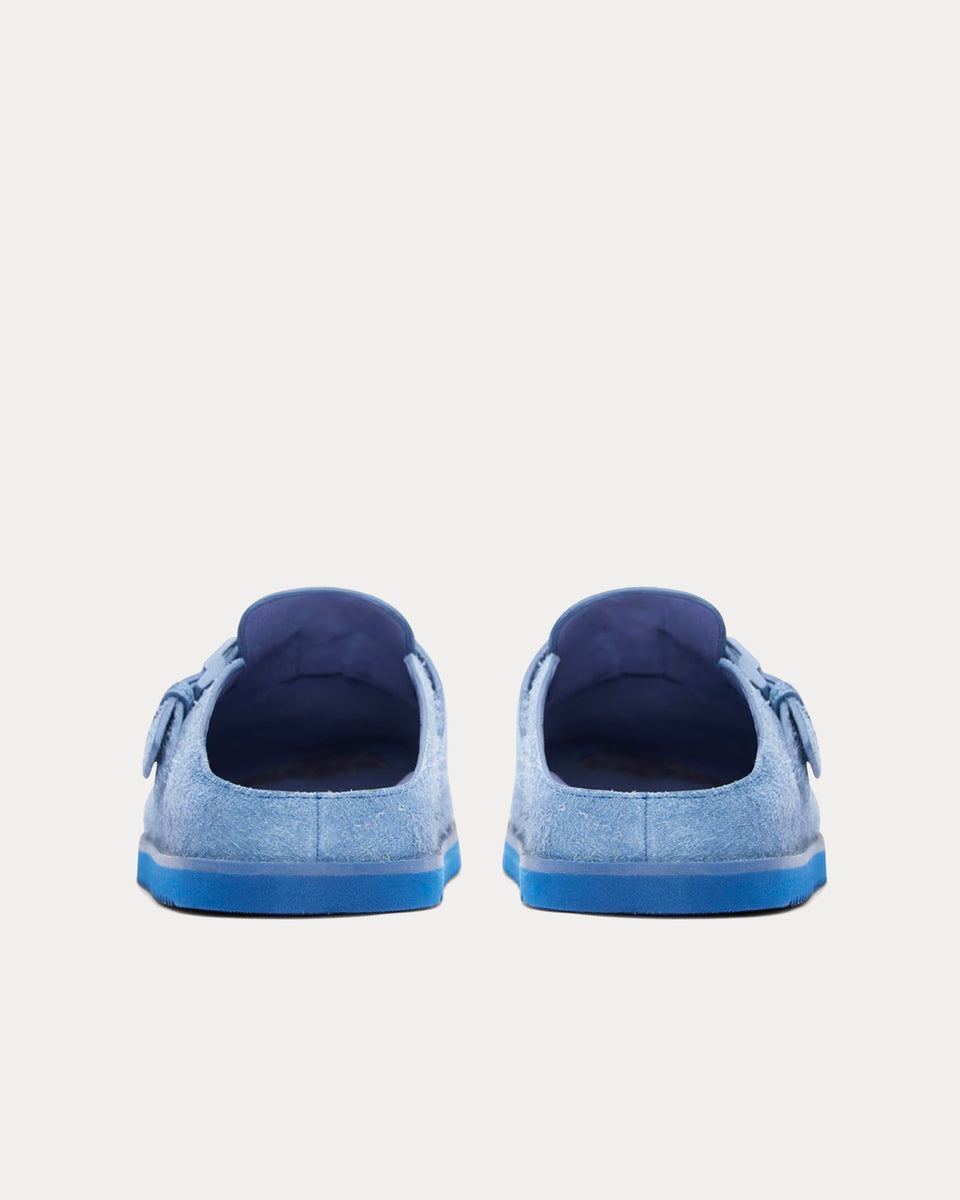 Represent Initial Suede Sky Blue Mules - Sneak in Peace