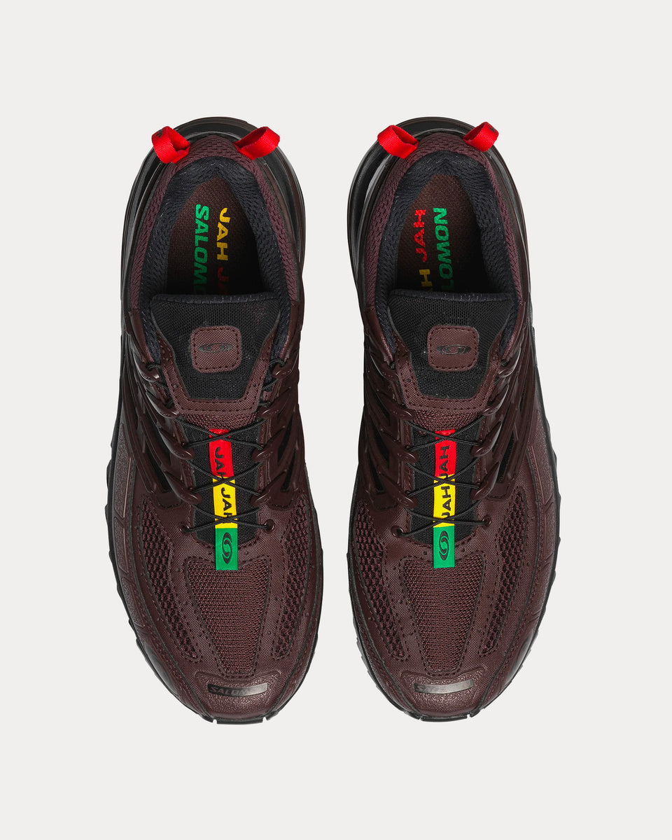 Salomon x Jah Jah ACS Pro Black / Chocolate Plum / High Risk Red Low Top Sneakers - Sneak in Peace