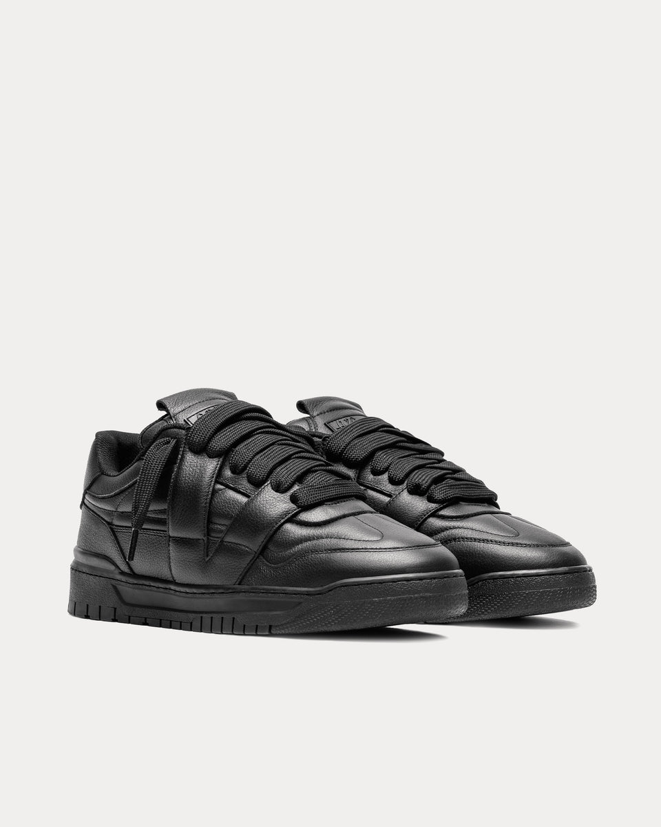 Vicinity Vortex Leather Black Low Top Sneakers - Sneak in Peace