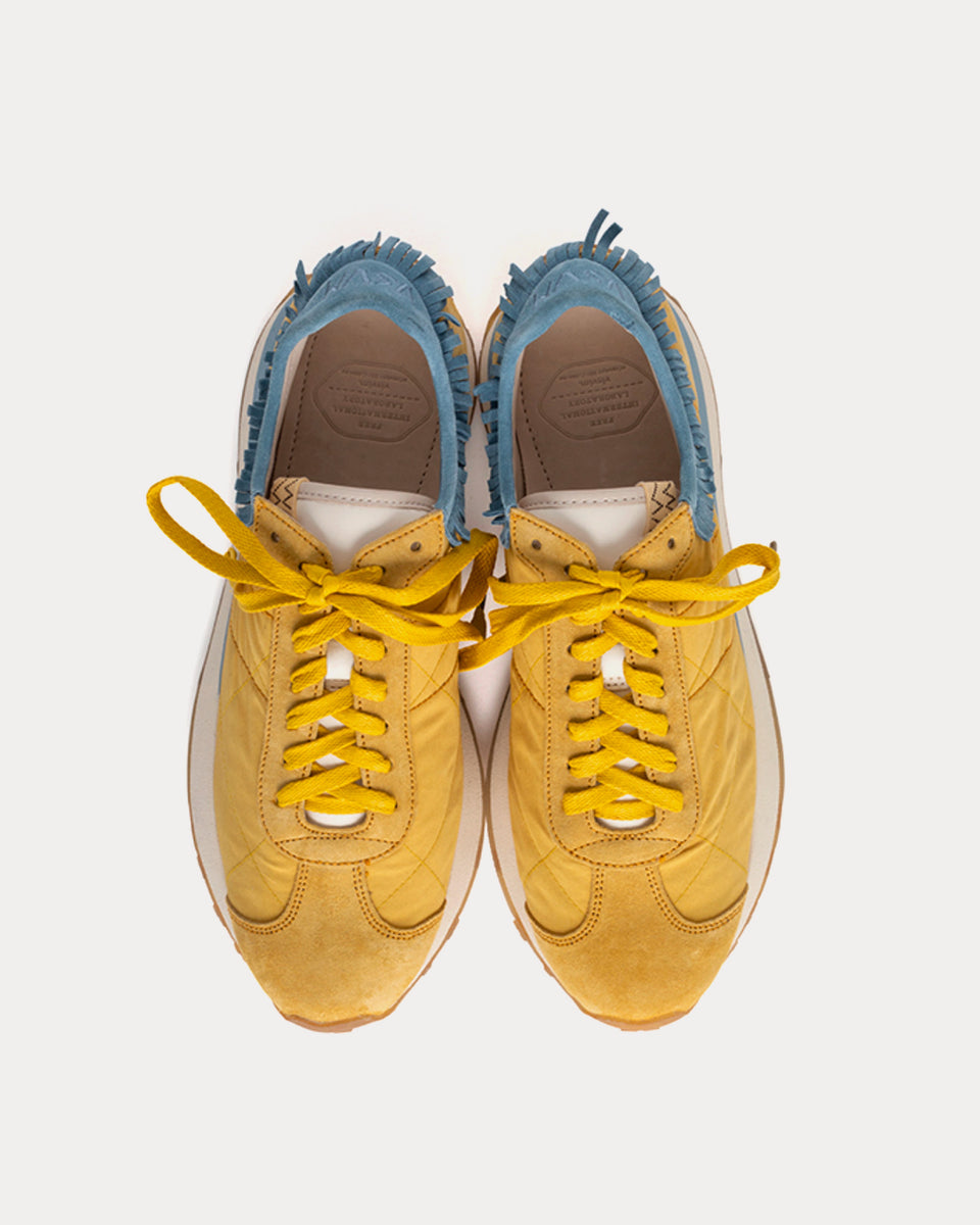 Visvim Walpi Runner Cotton & Nylon Mustard Low Top Sneakers - Sneak in Peace