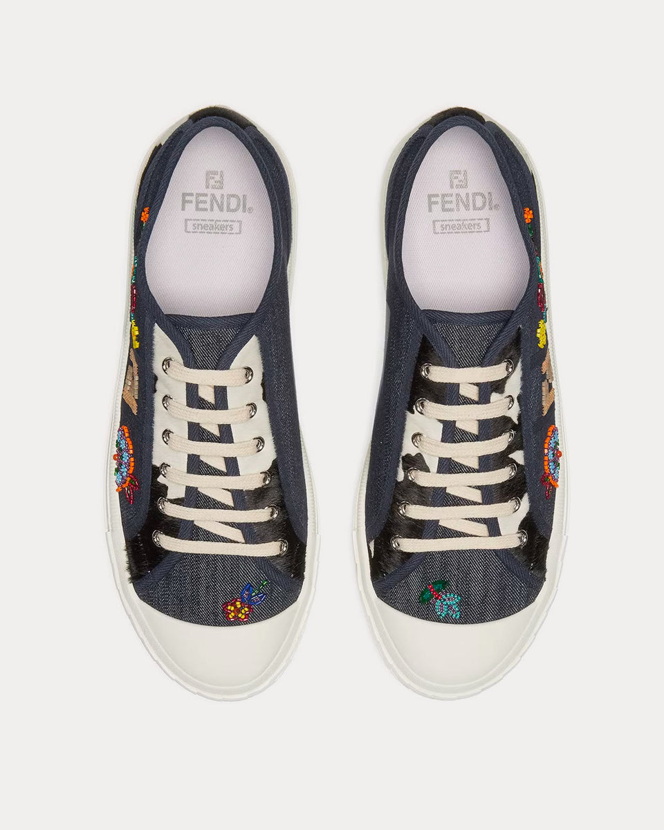 Fendi Domino Denim Blue Low Top Sneakers - Sneak in Peace