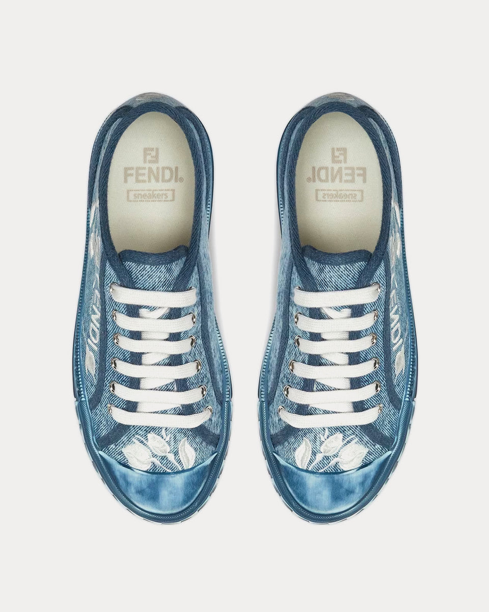 Fendi Domino Denim Light Blue Low Top Sneakers - Sneak in Peace