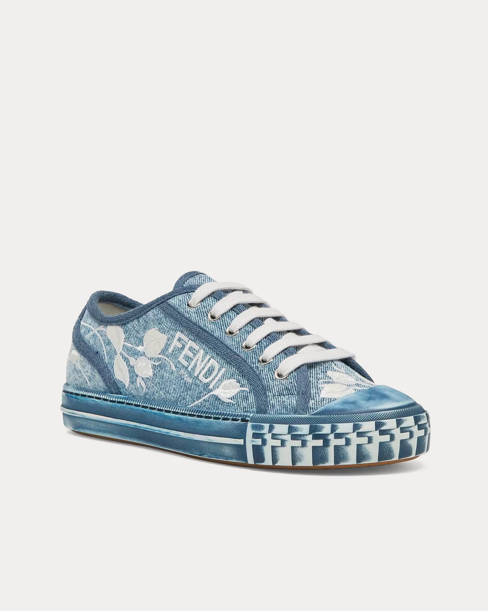 Fendi Domino Denim Light Blue Low Top Sneakers - Sneak in Peace