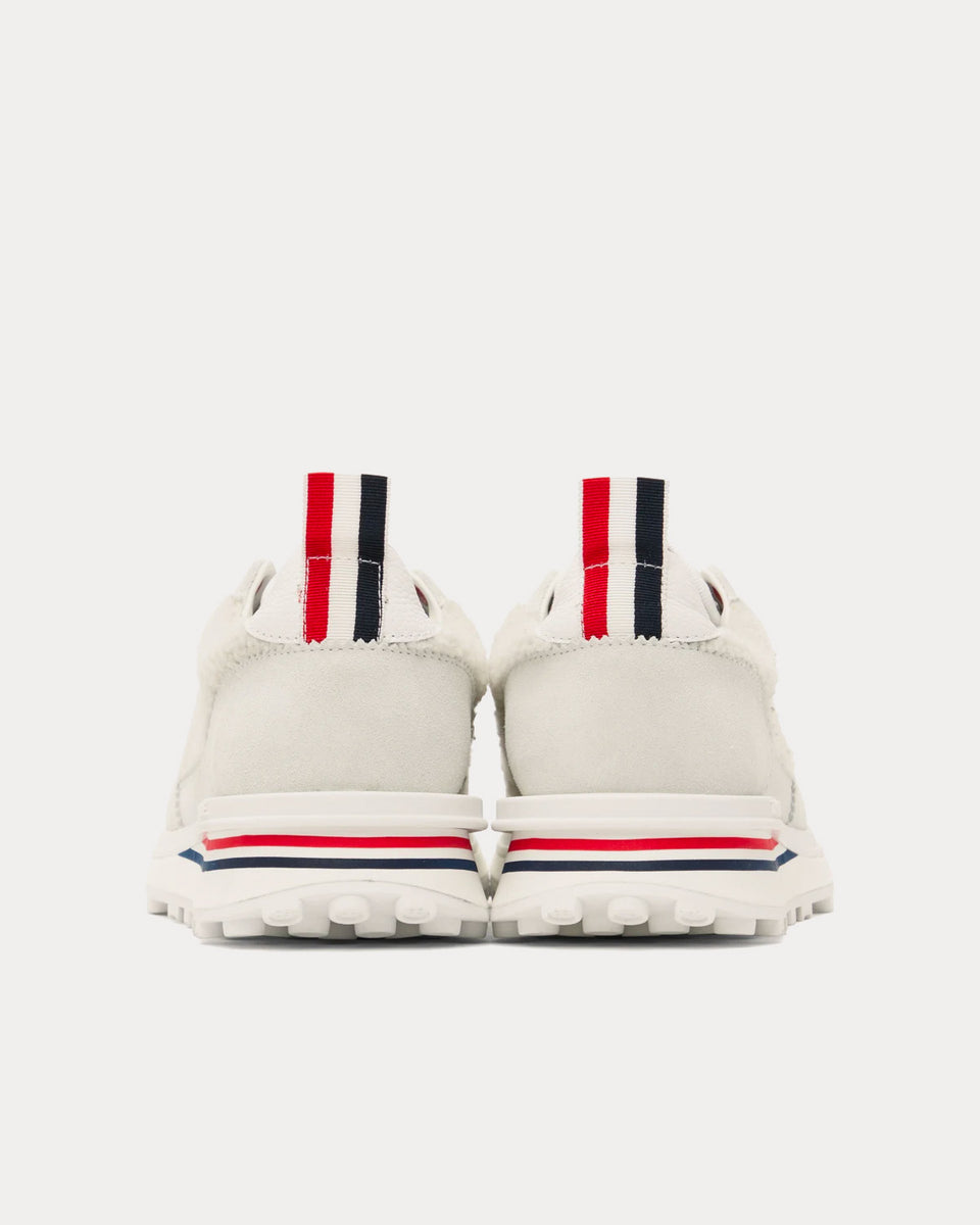 Thom Browne Tech Runner Shearling & Suede White Low Top Sneakers - Sneak in Peace