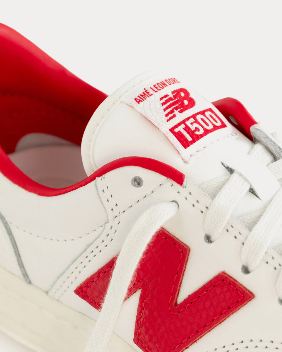 New Balance x Aime Leon Dore T500 Tennis Oxfords White / Red Low Top ...