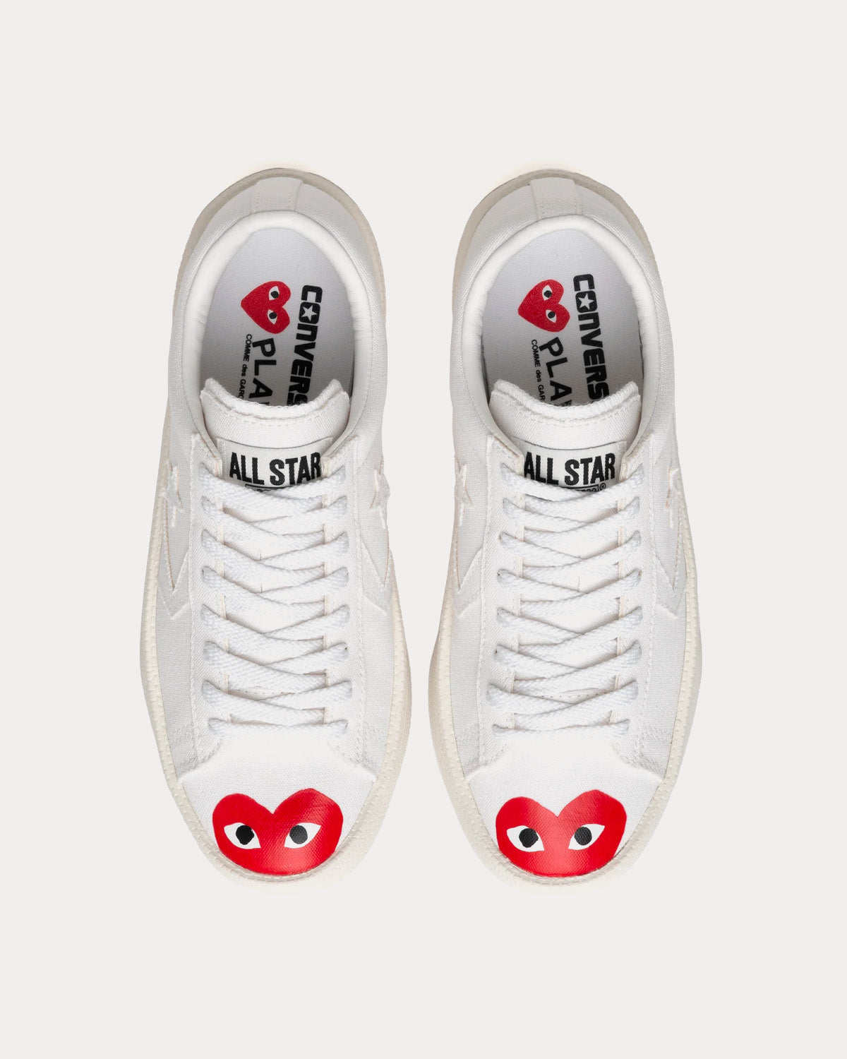 Converse x Comme des Garçons PLAY Play Red Heart Pro Leather White Low ...