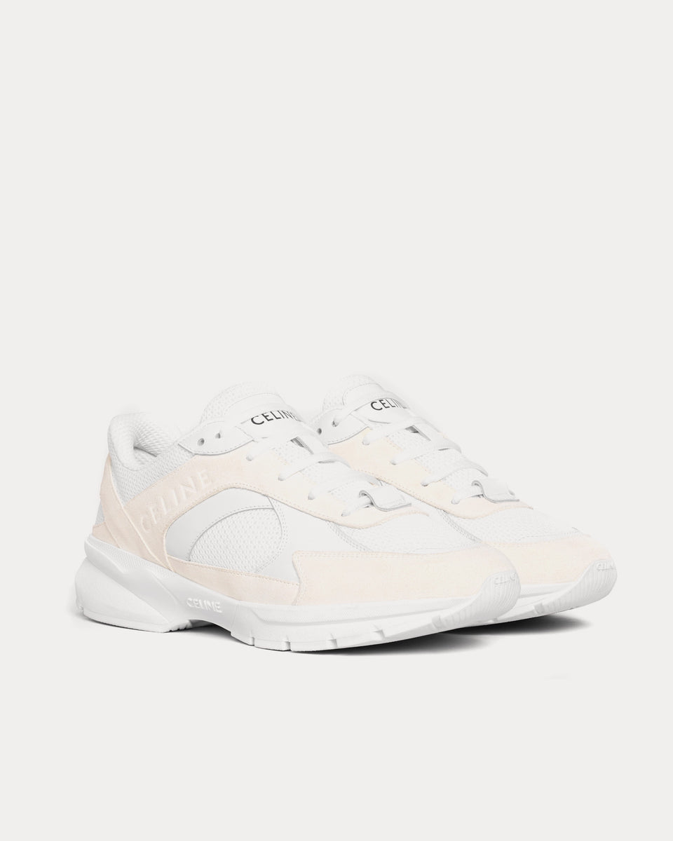 Celine CR-03 Runner Mesh, Suede & Calfskin Optic White Low Top Sneakers ...