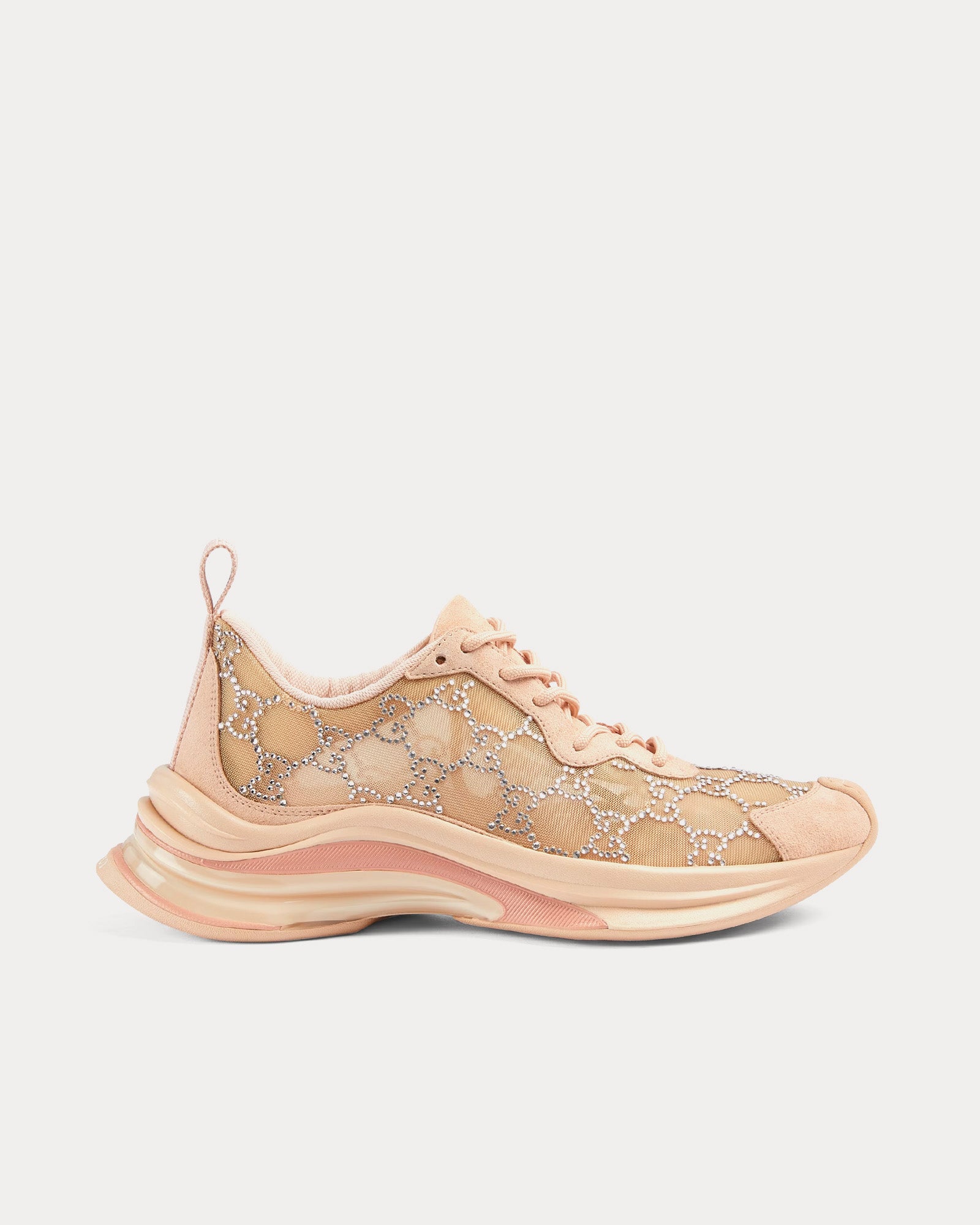 Gucci Women's Run GG Crystal Mesh Pink Low Top Sneakers & Trainers