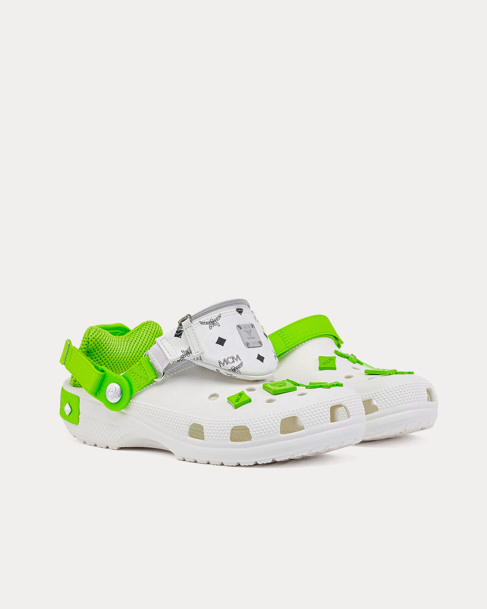 Crocs x MCM Classic Clog with Belt Bag Bracelet White Slip Ons - Sneak ...