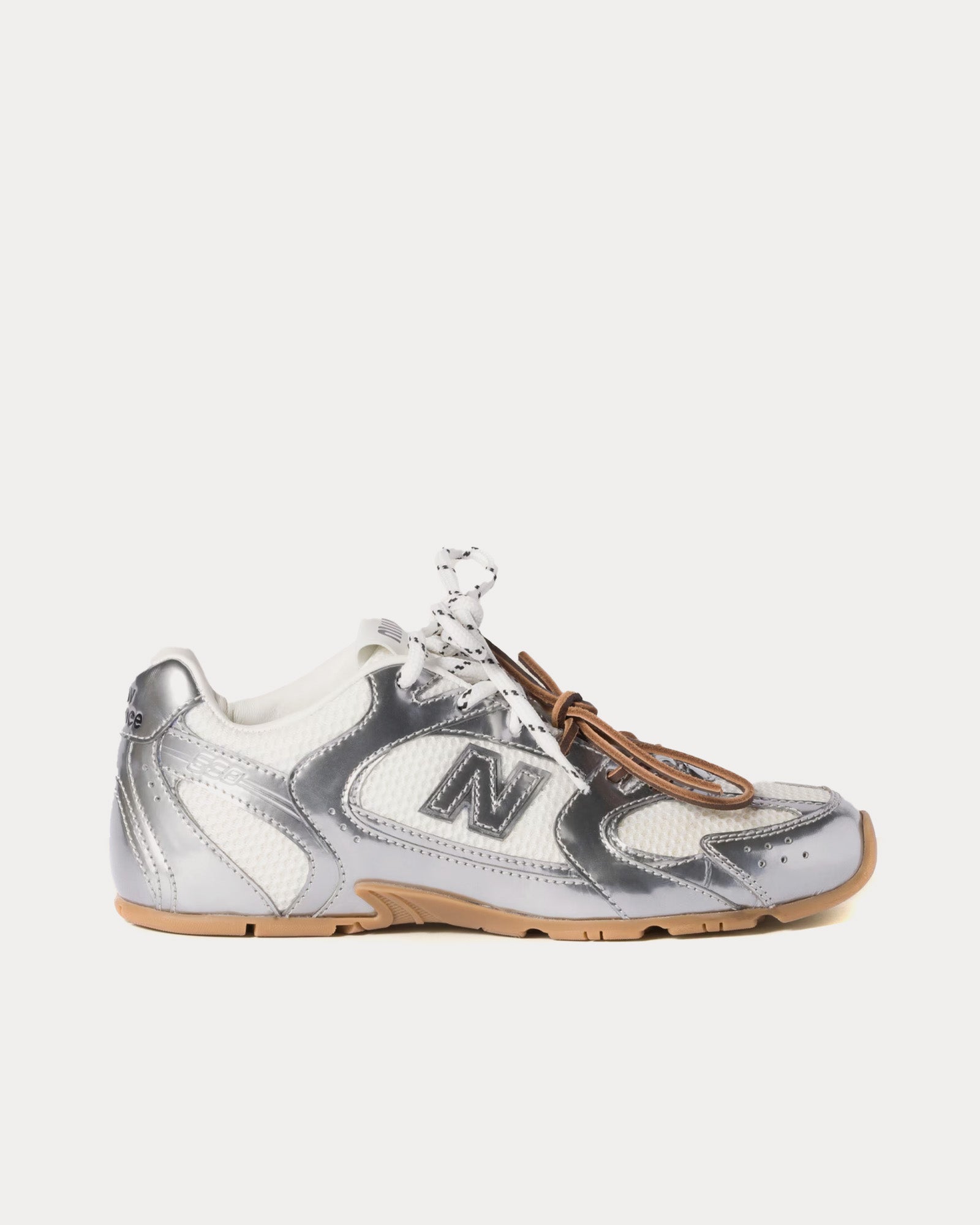 New Balance x Miu Miu Women's 530 SL Metallic Leather & Mesh Silver Low Top Sneakers & Trainers