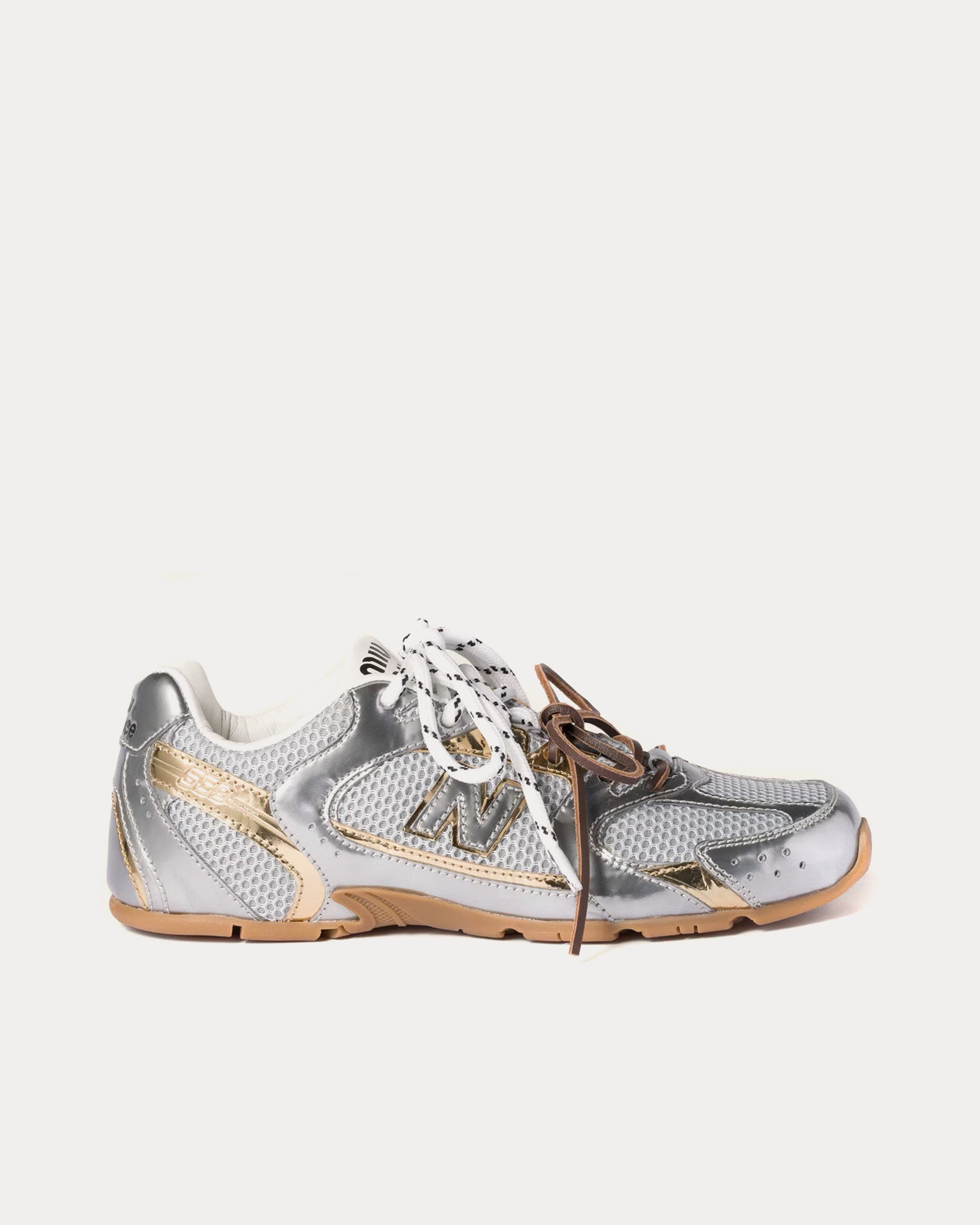 New Balance x Miu Miu Women's 530 SL Metallic Leather & Mesh Silver ...