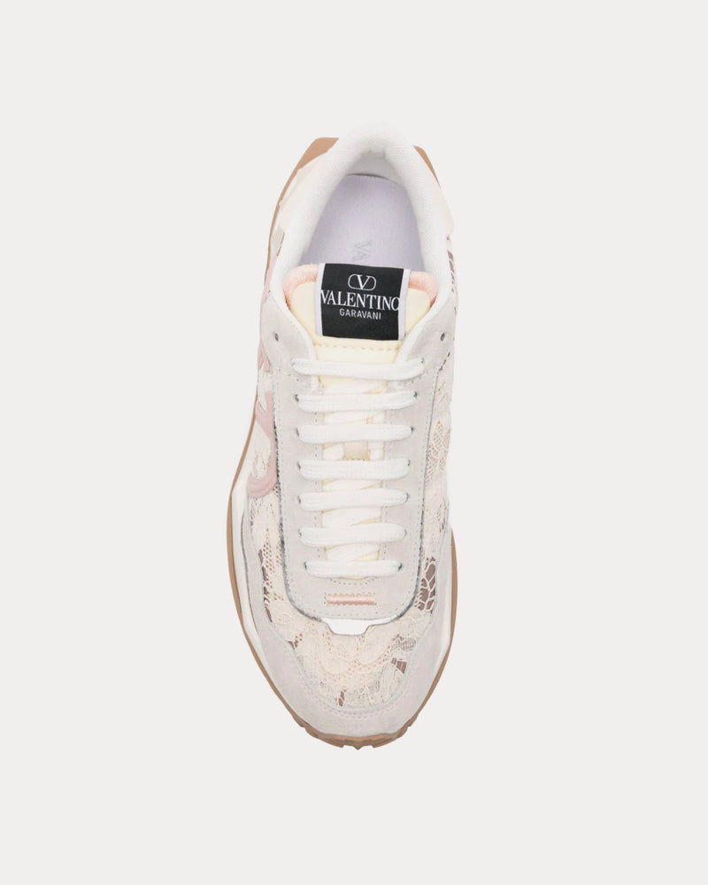 Valentino Women's Lacerunner Lace & Mesh Ivory White / Light Grey ...