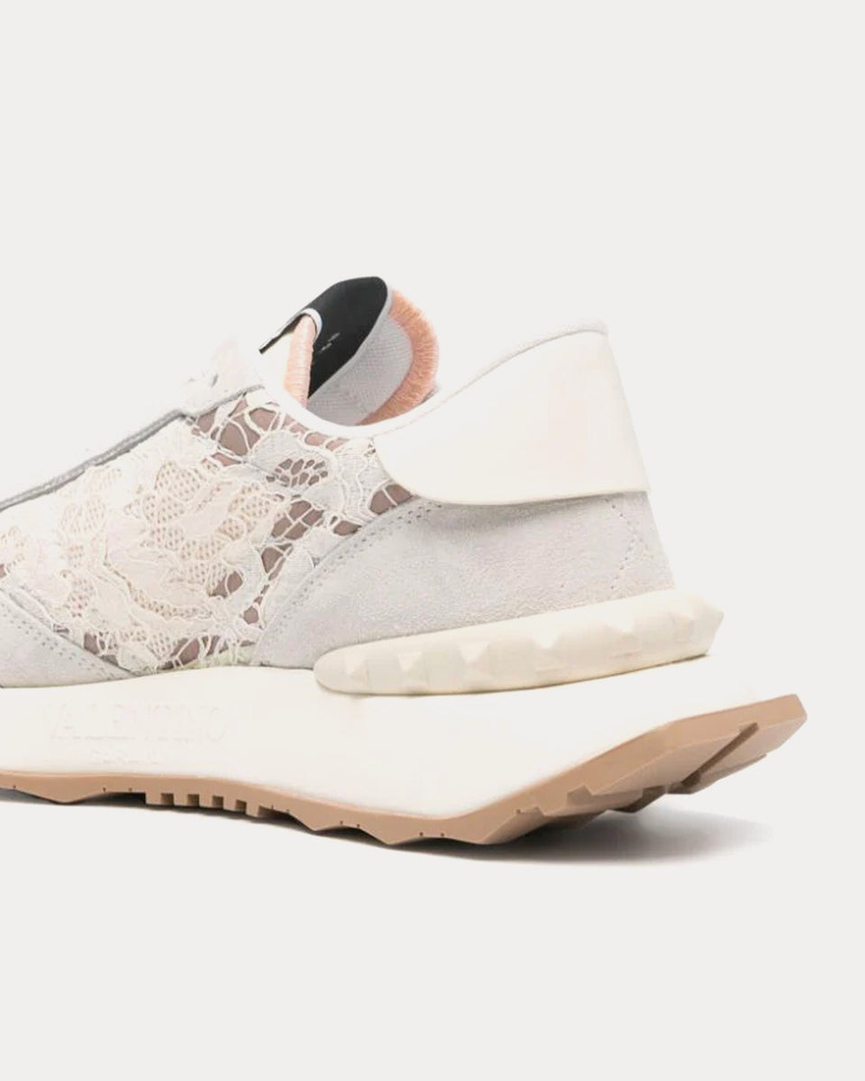 Valentino Lacerunner Lace & Mesh Ivory White / Light Grey / Light Pink ...