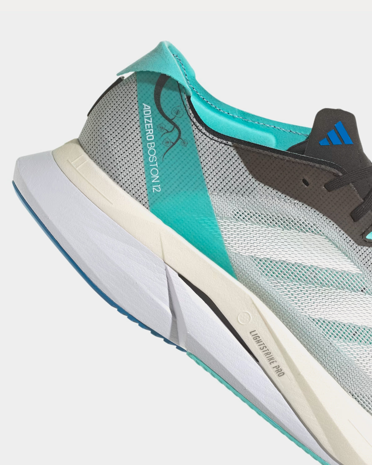 Adidas Boston 12 Wonder Silver / Zero Metallic / Flash Aqua Running ...