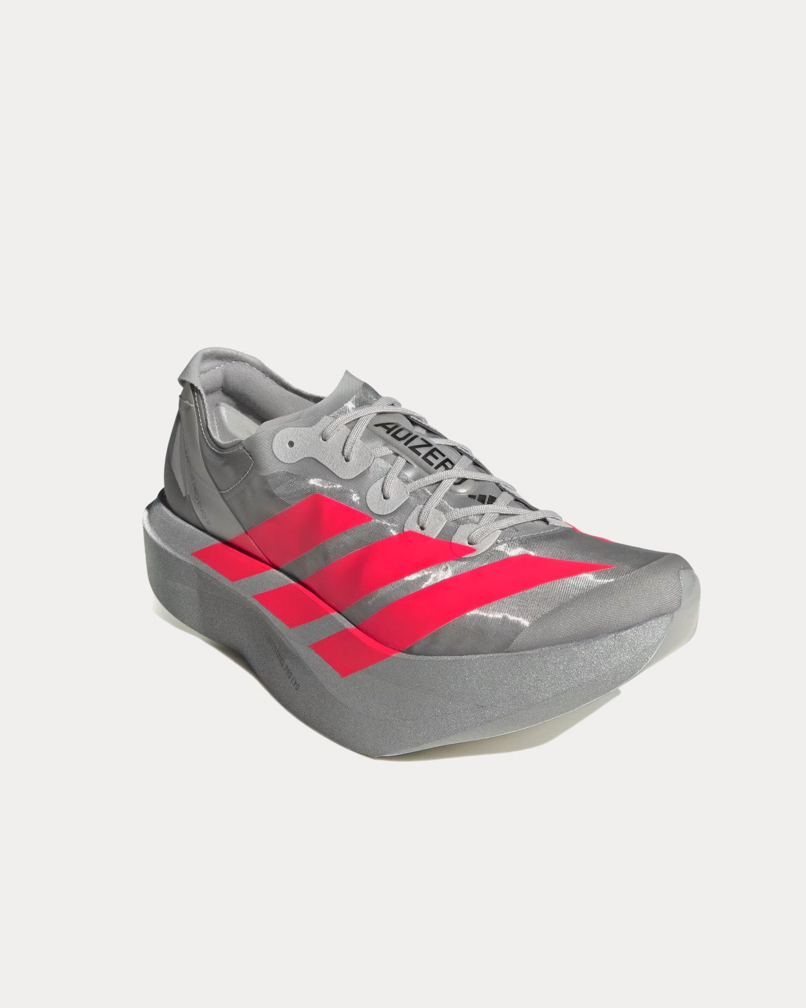 Adidas Unisex Adizero Adios Pro Evo 2 Silver Metallic / Lucid Red / Grey Two Running Shoes