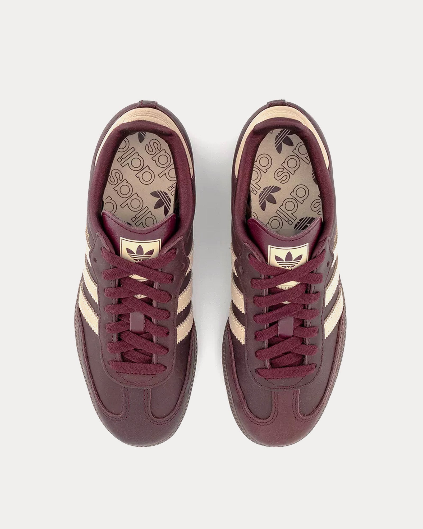 Adidas Samba OG Maroon / Crystal Sand / Gold Metallic Low Top Sneakers ...