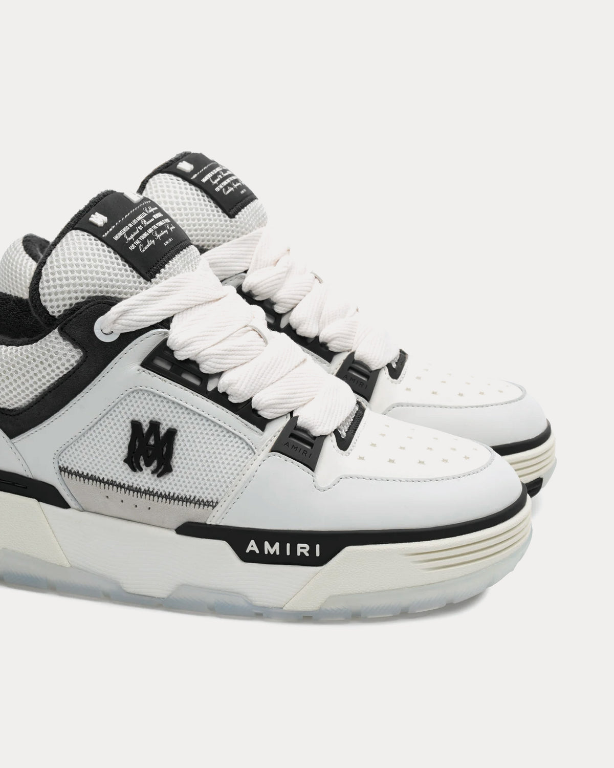 AMIRI MA-1 White / Black Low Top Sneakers - Sneak in Peace