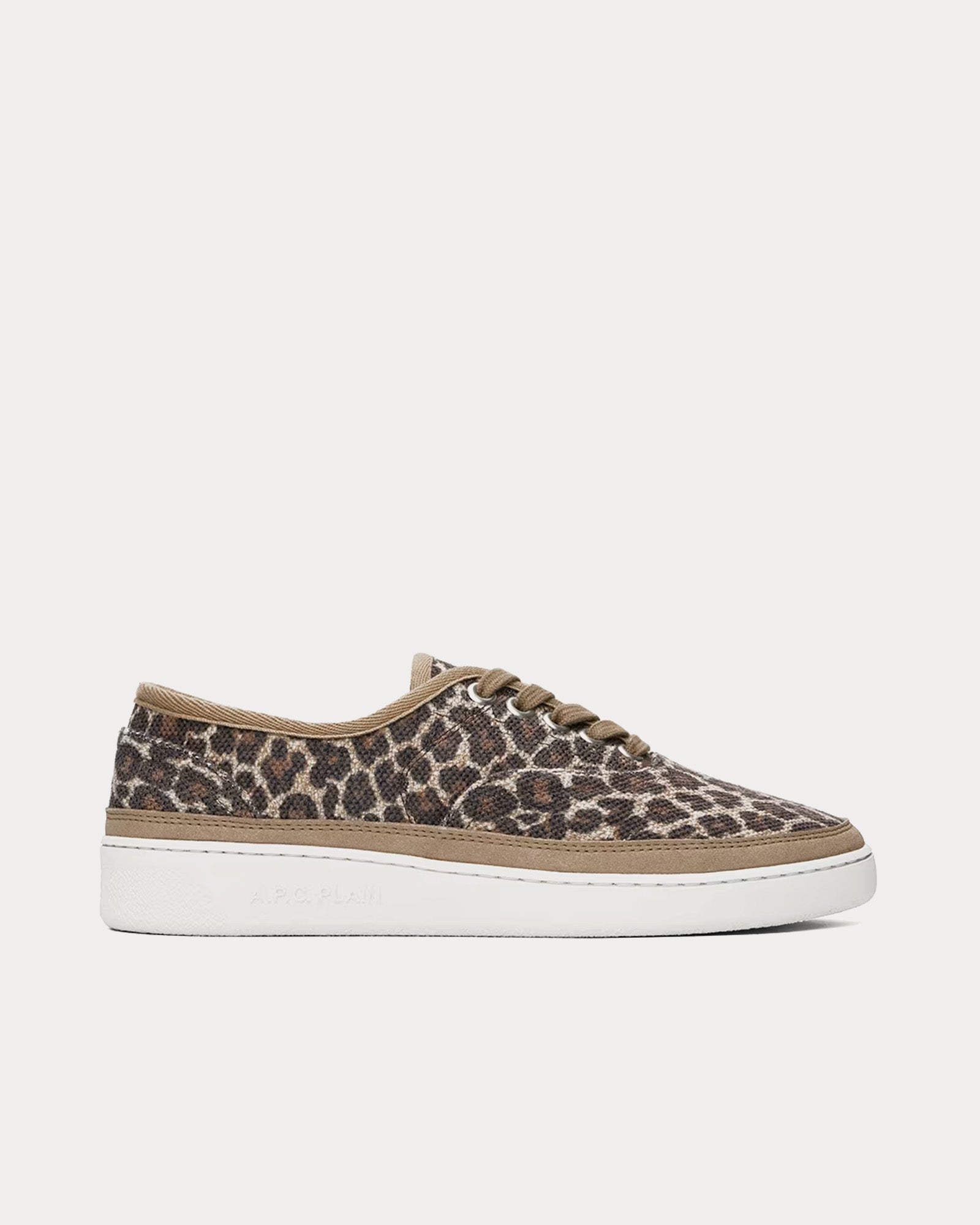 Buy A.P.C. Men's Plain Simple Leopard-Print Beige Low Top Sneakers ...