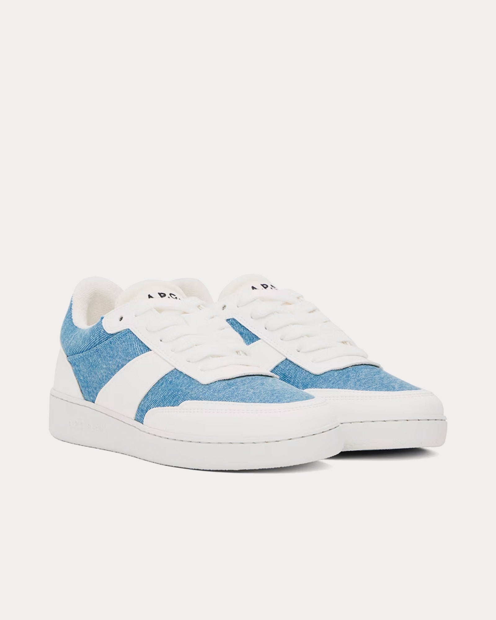 A.P.C. Women's Plain White / Light Blue Low Top Sneakers