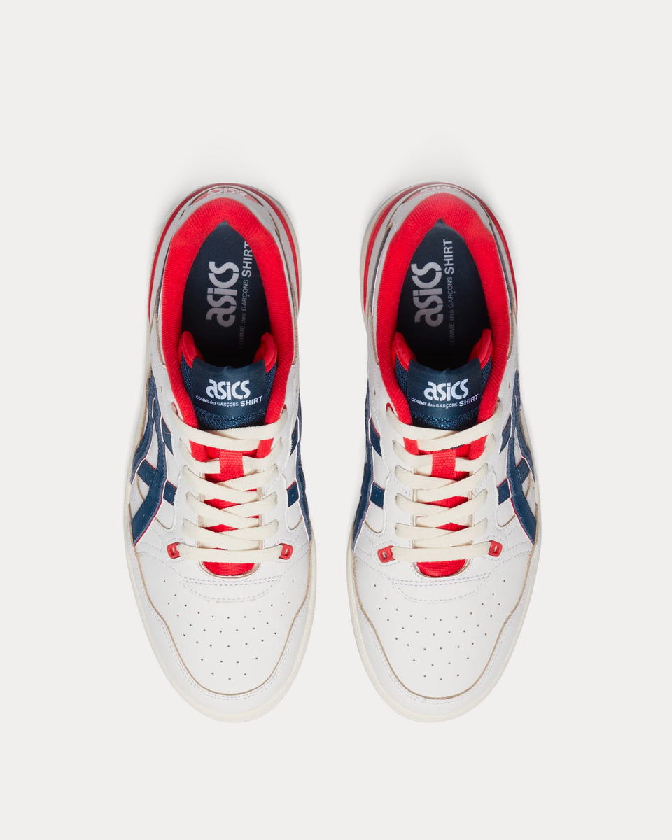 Asics x CDG Shirt EX89 White / Red / Blue Low Top Sneakers - Sneak in Peace