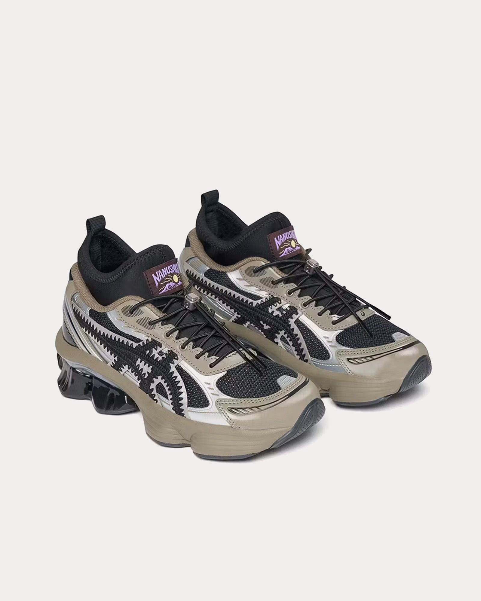 Asics x Nanushka Unisex Gel-Kinetic Fluent Grey High Top Sneakers