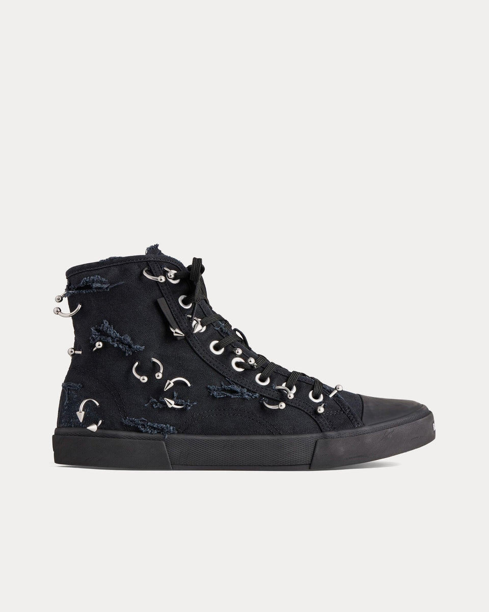 Balenciaga Paris Destroyed Canvas with Piercings Black High Top ...
