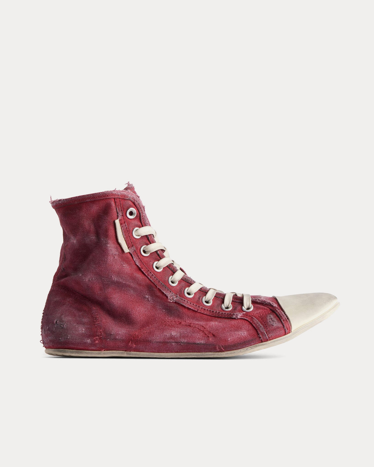 Balenciaga Paris Ultra Flat Recycled Canvas Red High Top Sneakers ...