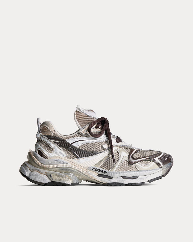 Balenciaga Runner 2.0 Mesh & Polyurethane Beige Low Top Sneakers ...