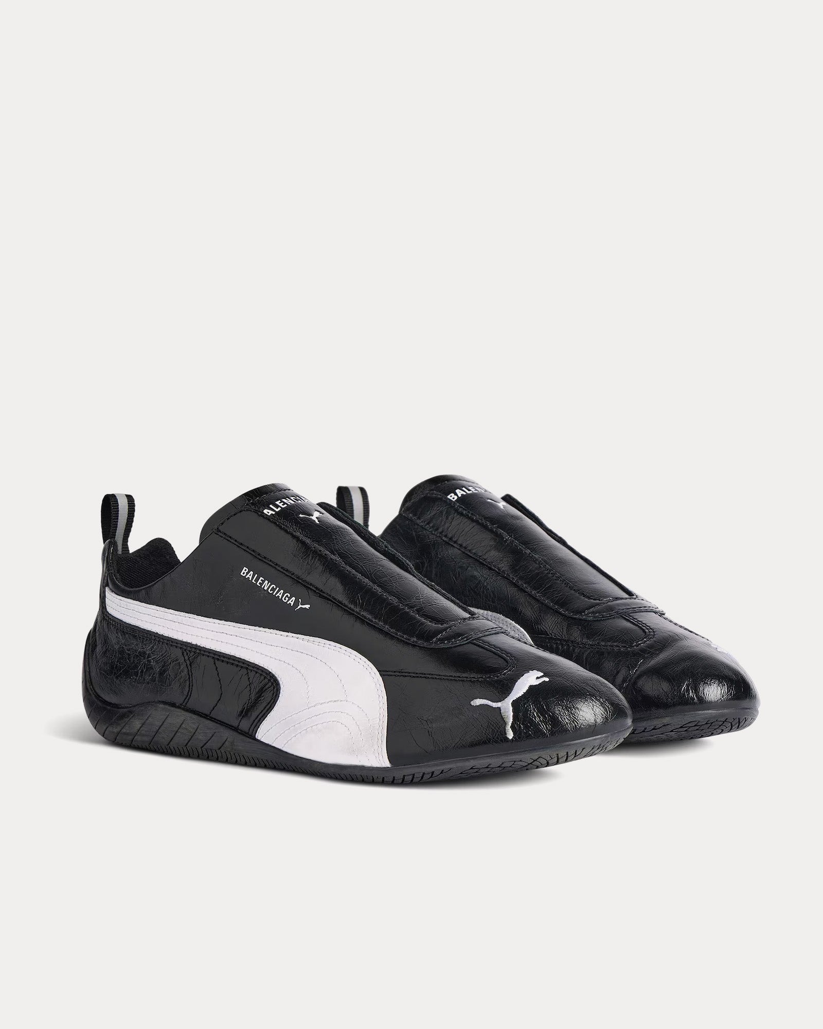 Balenciaga x Puma Men's Speedcat Leather Black / White Slip On Sneakers ...