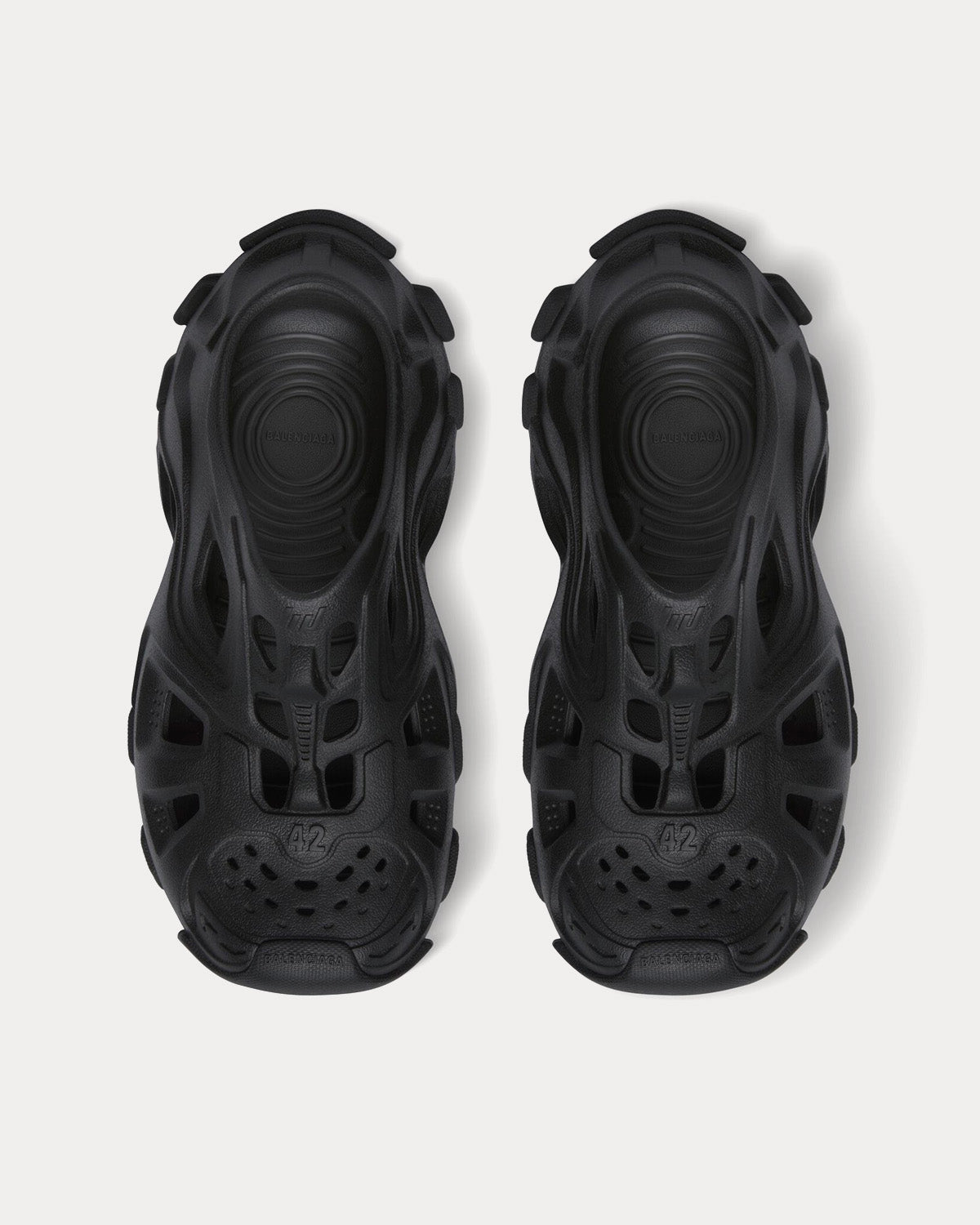 Balenciaga HD Mule Rubber Black Slip Ons - Sneak in Peace