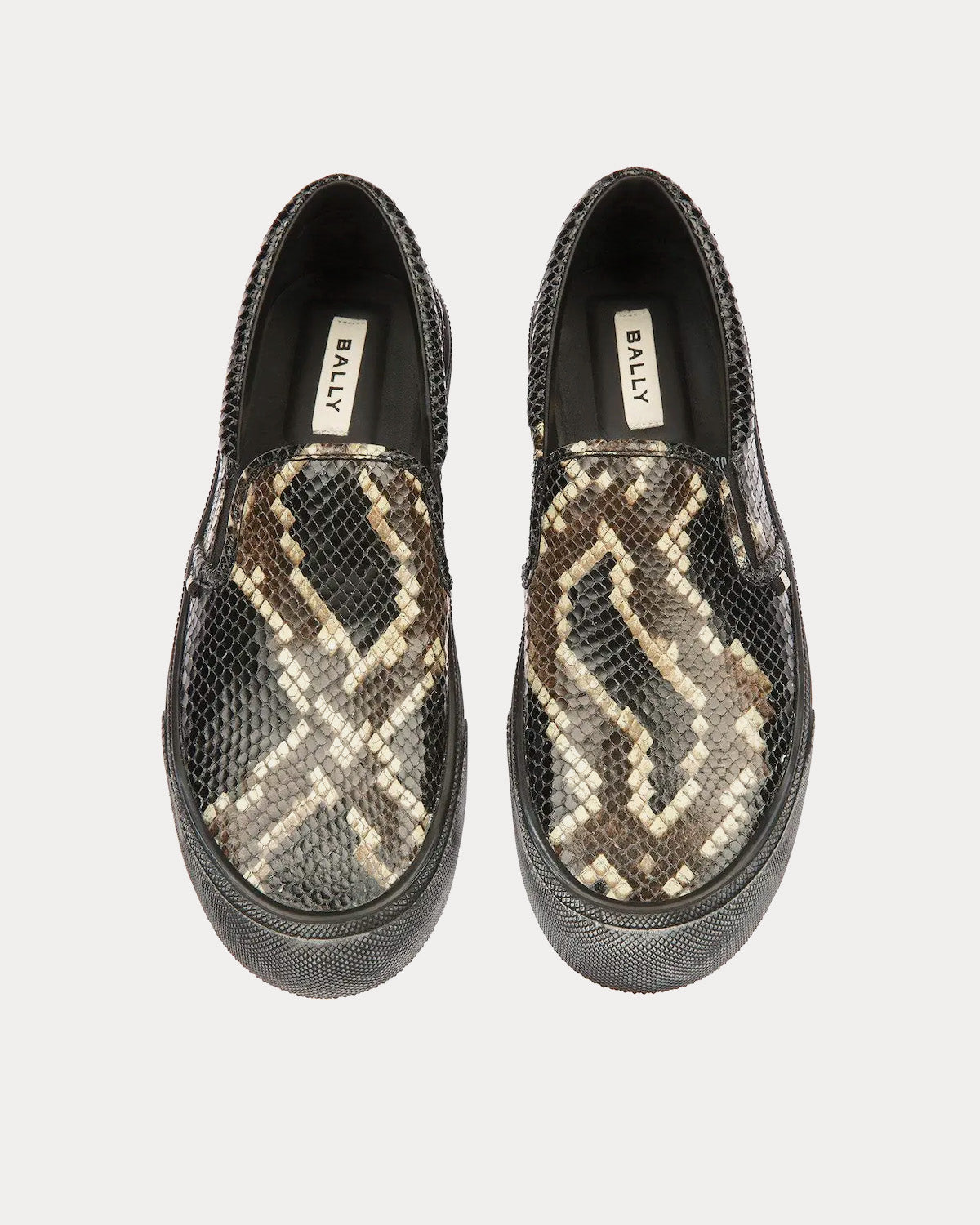 Bally Santa Ana Python Print Black Slip On Sneakers - Sneak in Peace