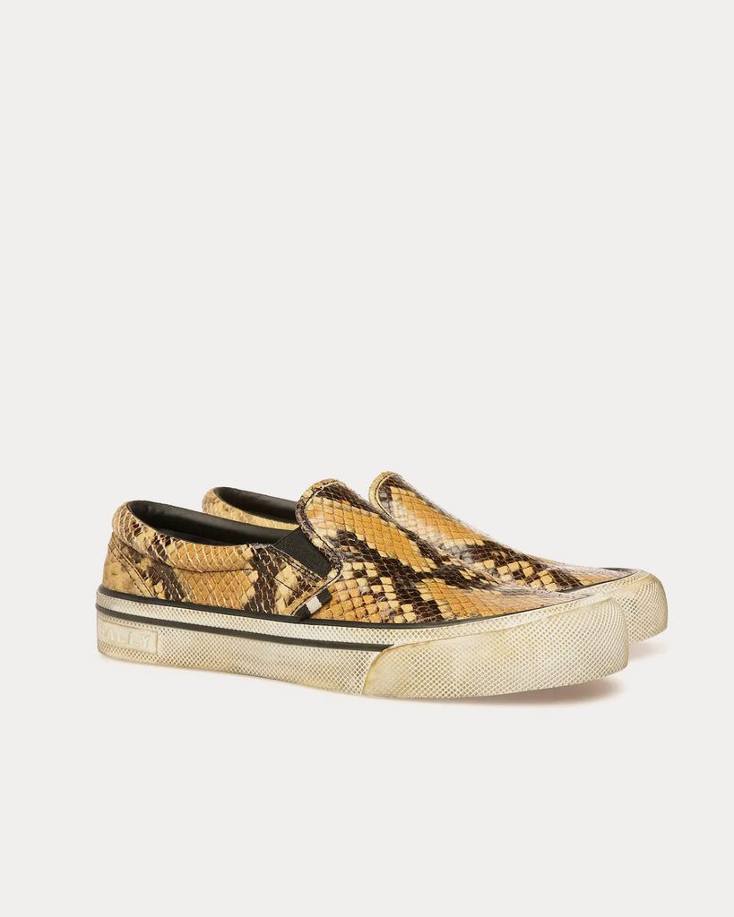 Bally Santa Ana Python Print Brown Slip On Sneakers - Sneak in Peace