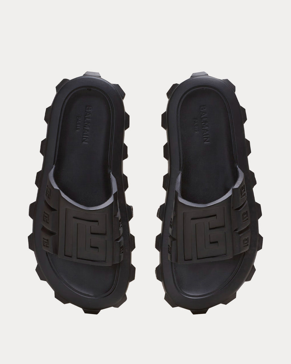 Balmain Ari Flat Mules Black Slip Ons - Sneak in Peace