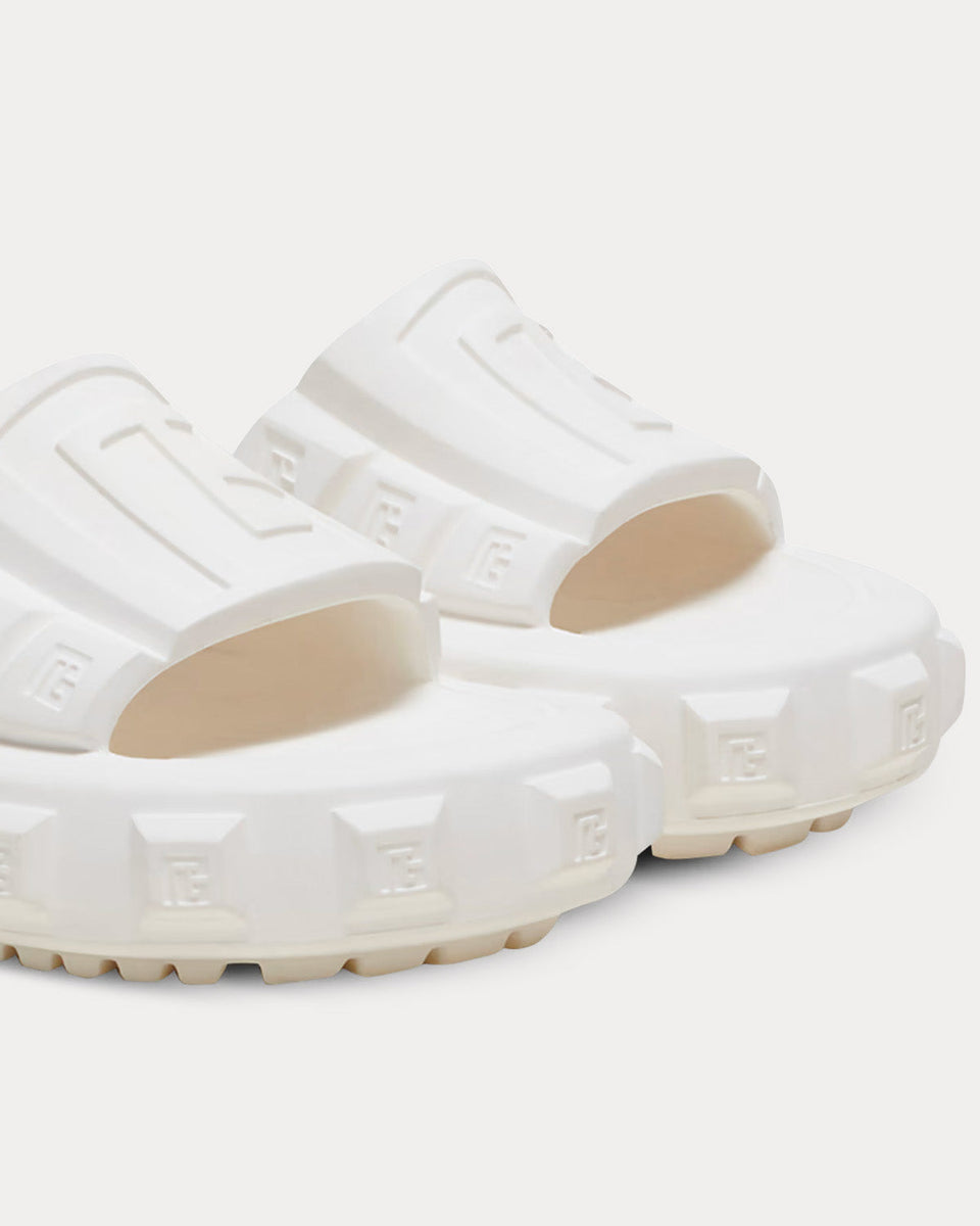 Balmain Ari Flat Mules White Slip Ons - Sneak in Peace