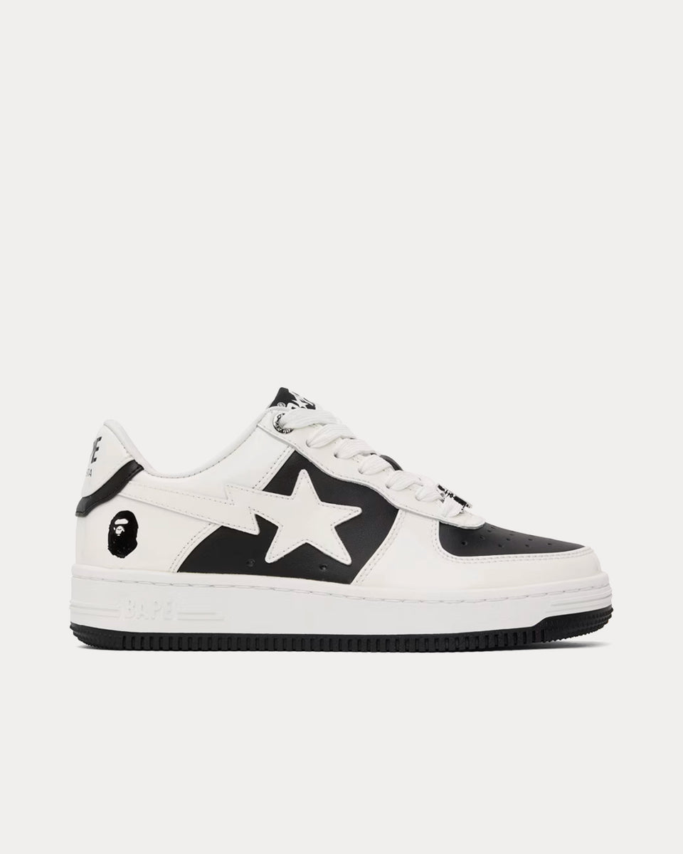 A Bathing APE Bape Sta #6 White / Black Low Top Sneakers - Sneak in Peace