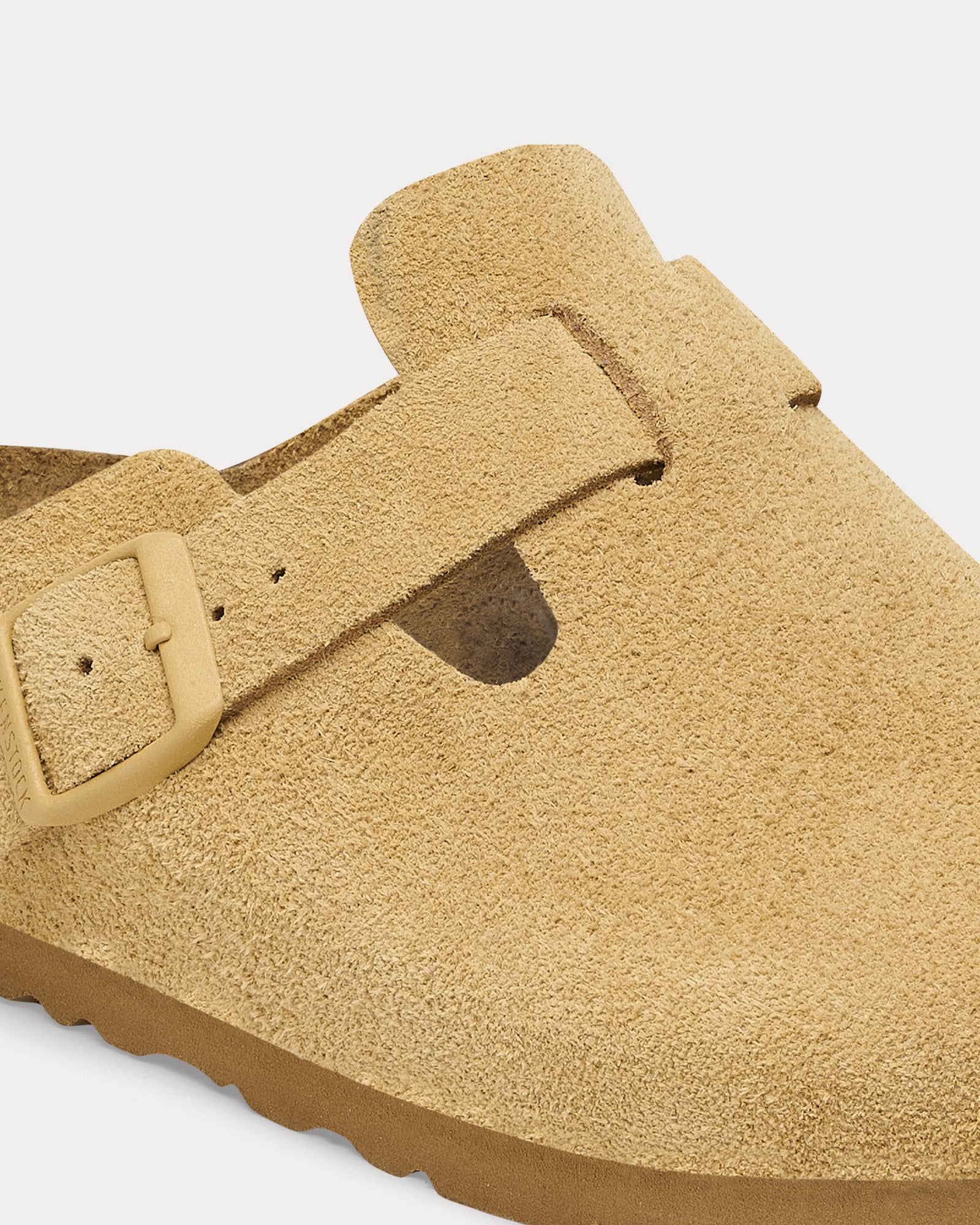 Birkenstock Women's Boston Suede Leather Latte Cream Clogs