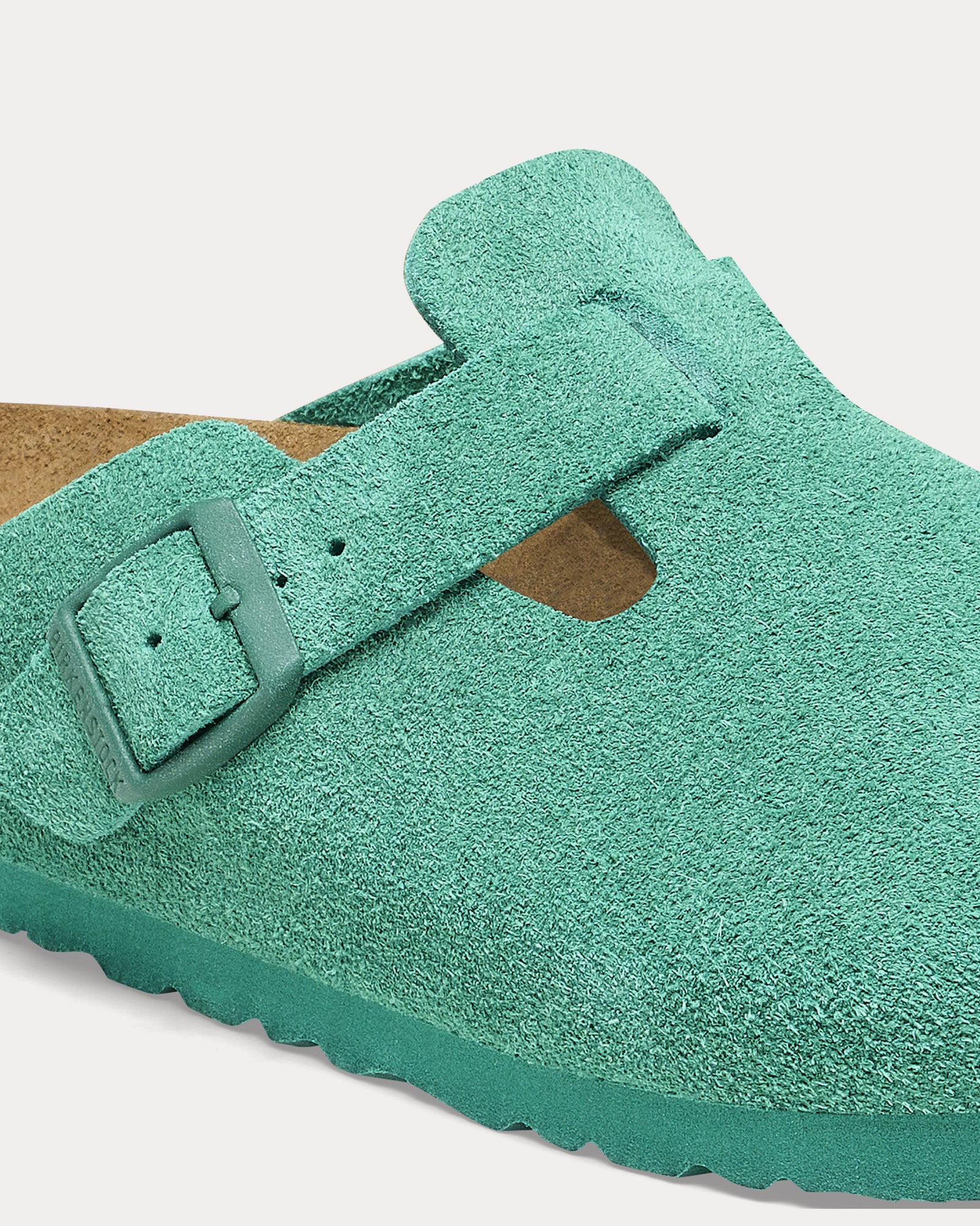 Birkenstock Women's Boston Suede Leather Digital Green Clogs