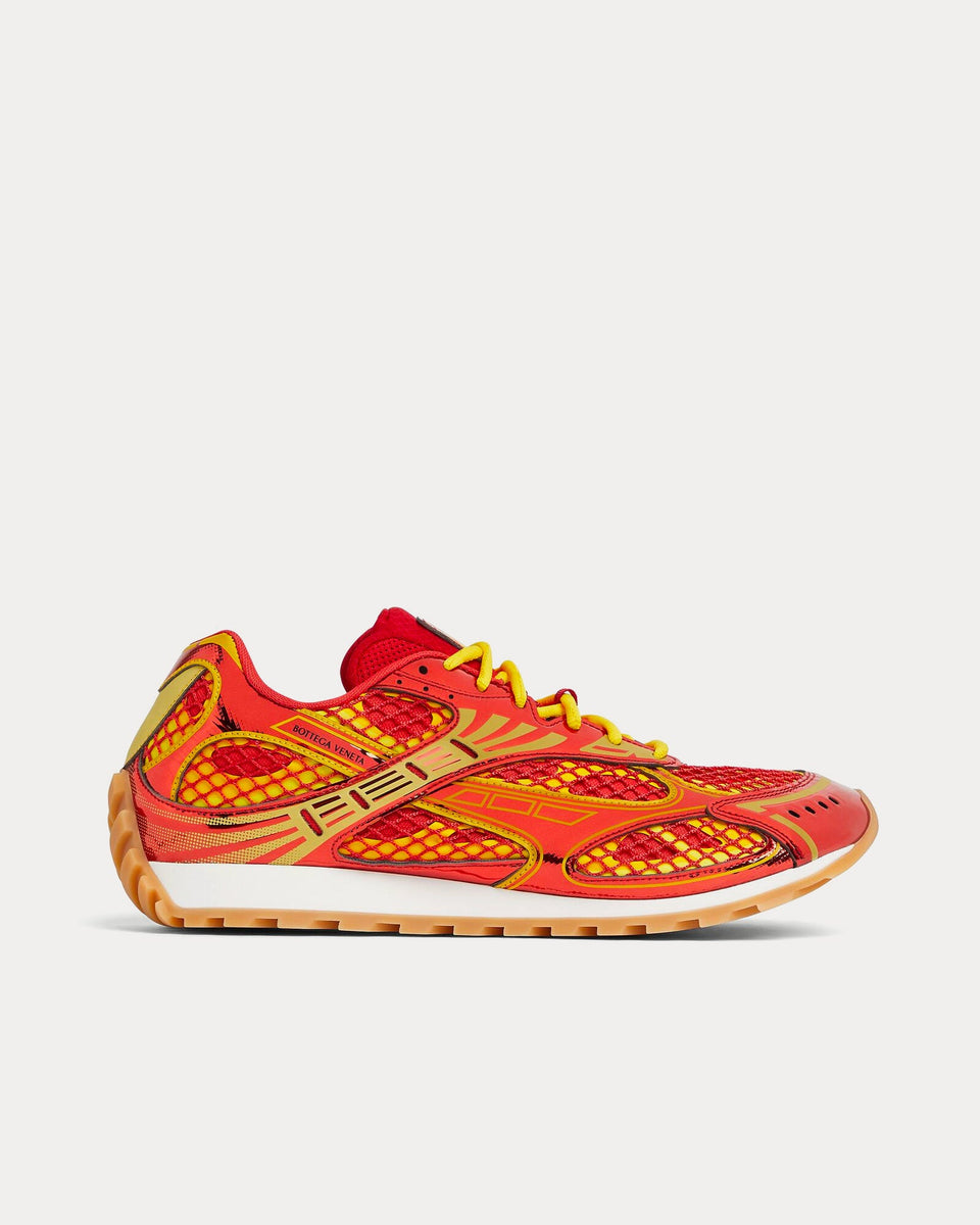 Bottega Veneta Orbit Metallic Red / Sherbert Low Top Sneakers - Sneak ...