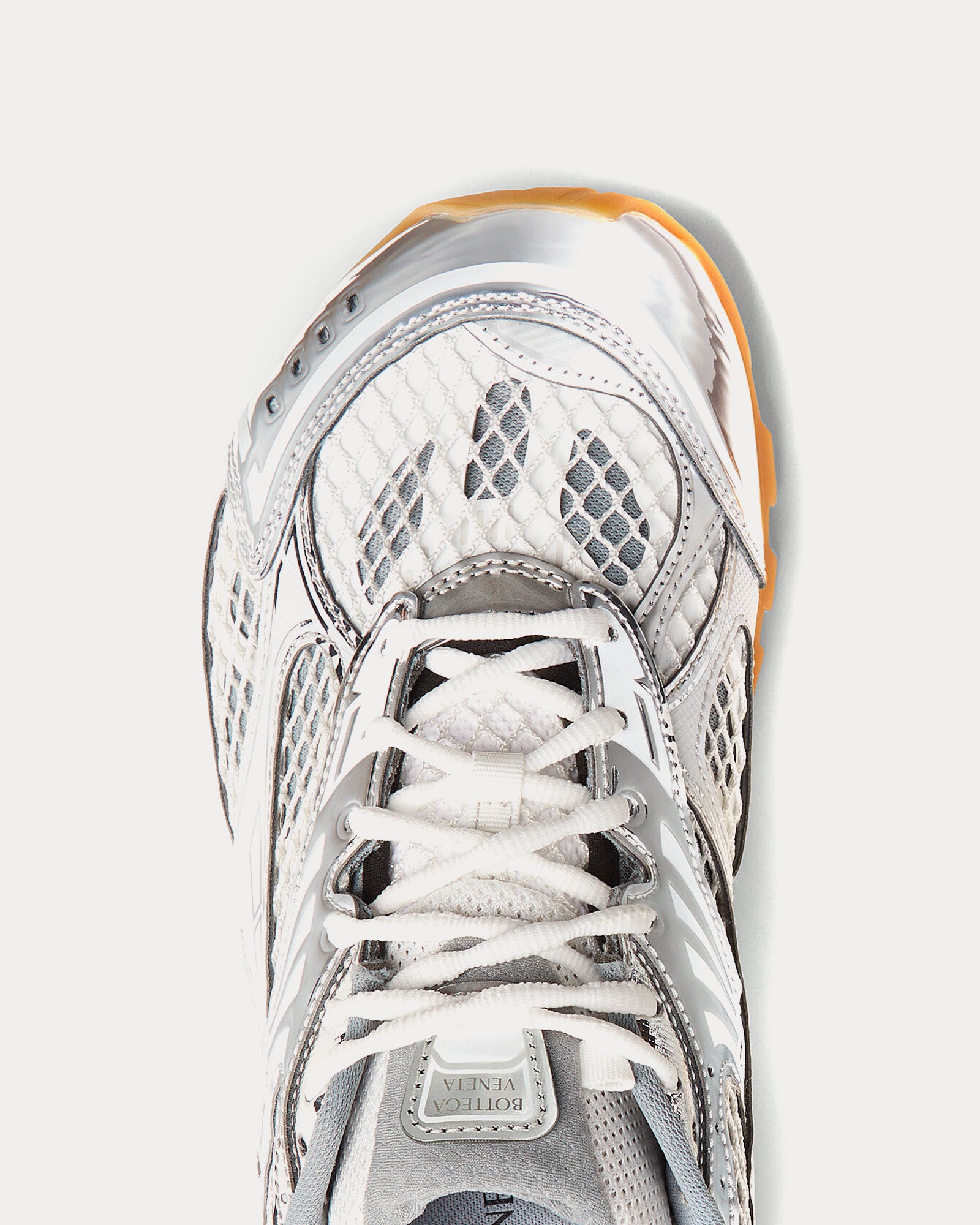 Bottega Veneta Orbit Silver / White / Optic White Low Top Sneakers ...