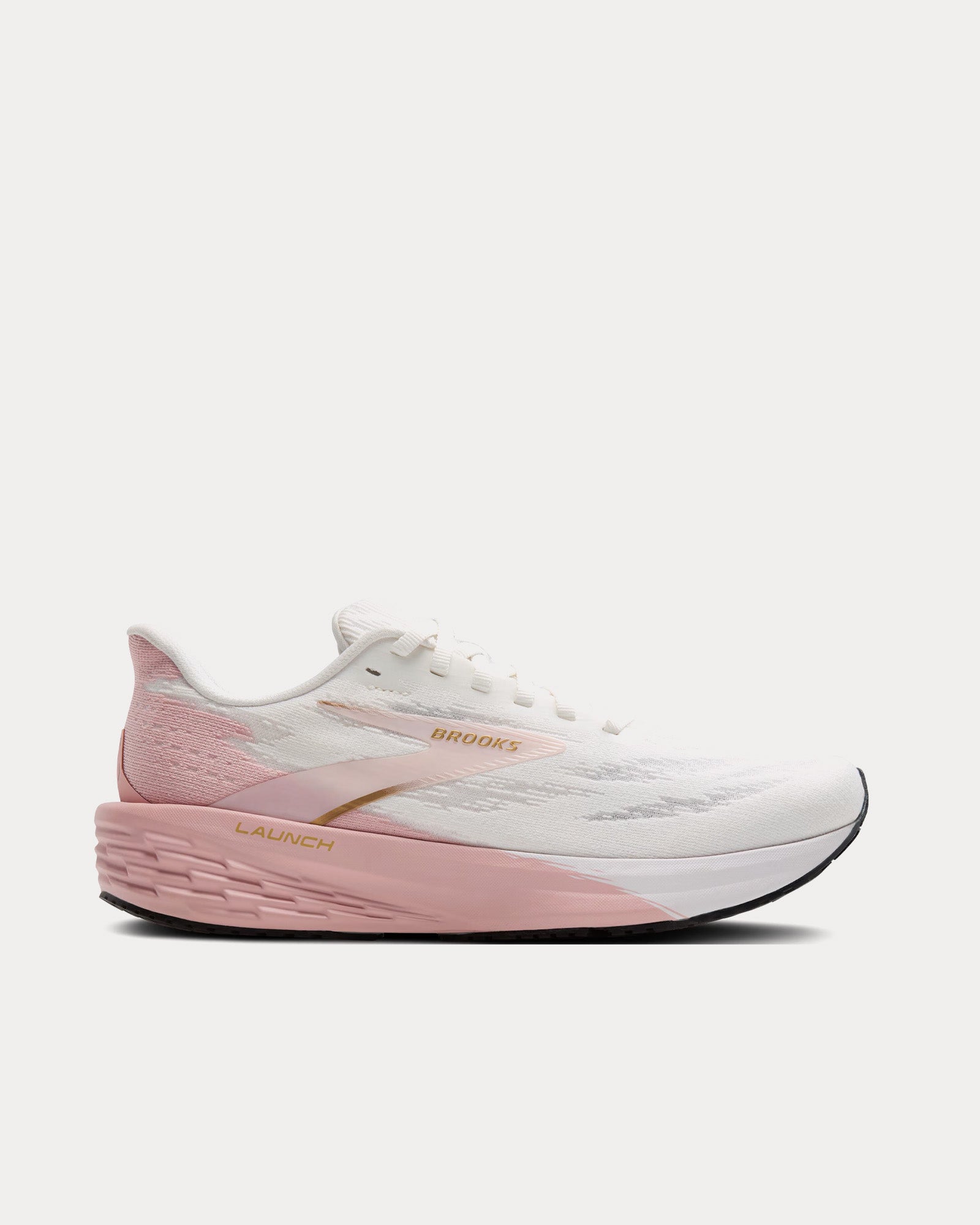 Brooks Running Women's Launch 11 White / Gold / Pink Running Shoes