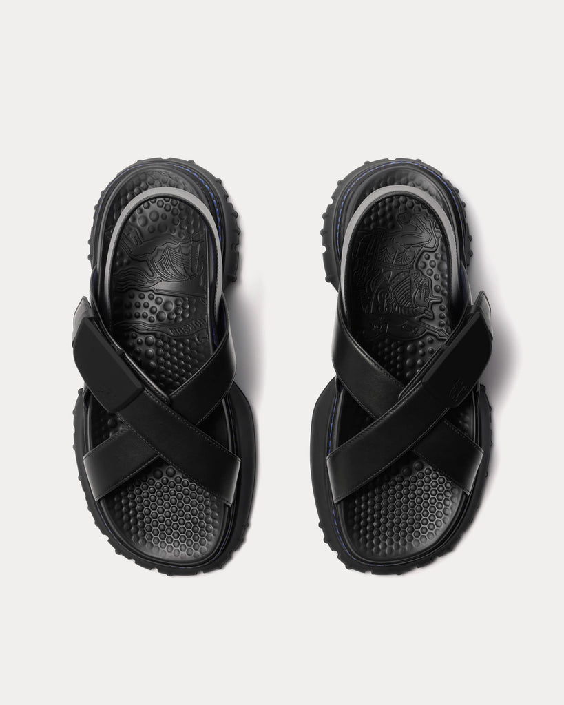 Burberry Pebble Leather Black Sandals - Sneak in Peace