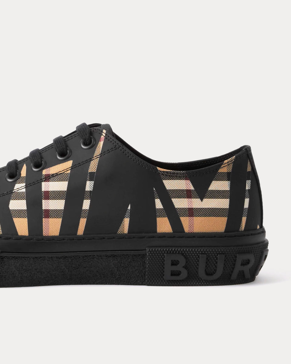 Burberry Sliced Check Cotton Archive Beige / Black Low Top Sneakers ...