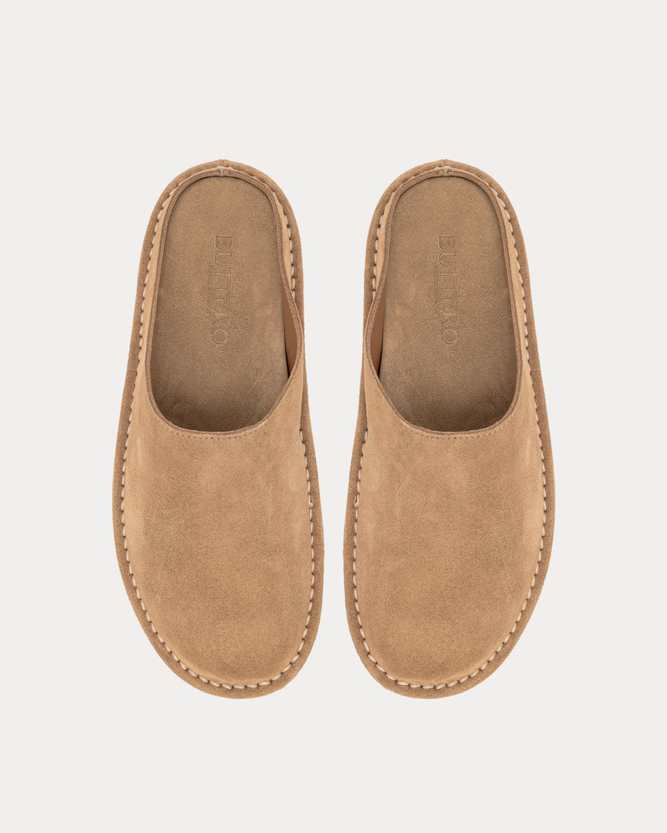 Buttero Capalbio Suede Copper / Brown Mules - Sneak in Peace