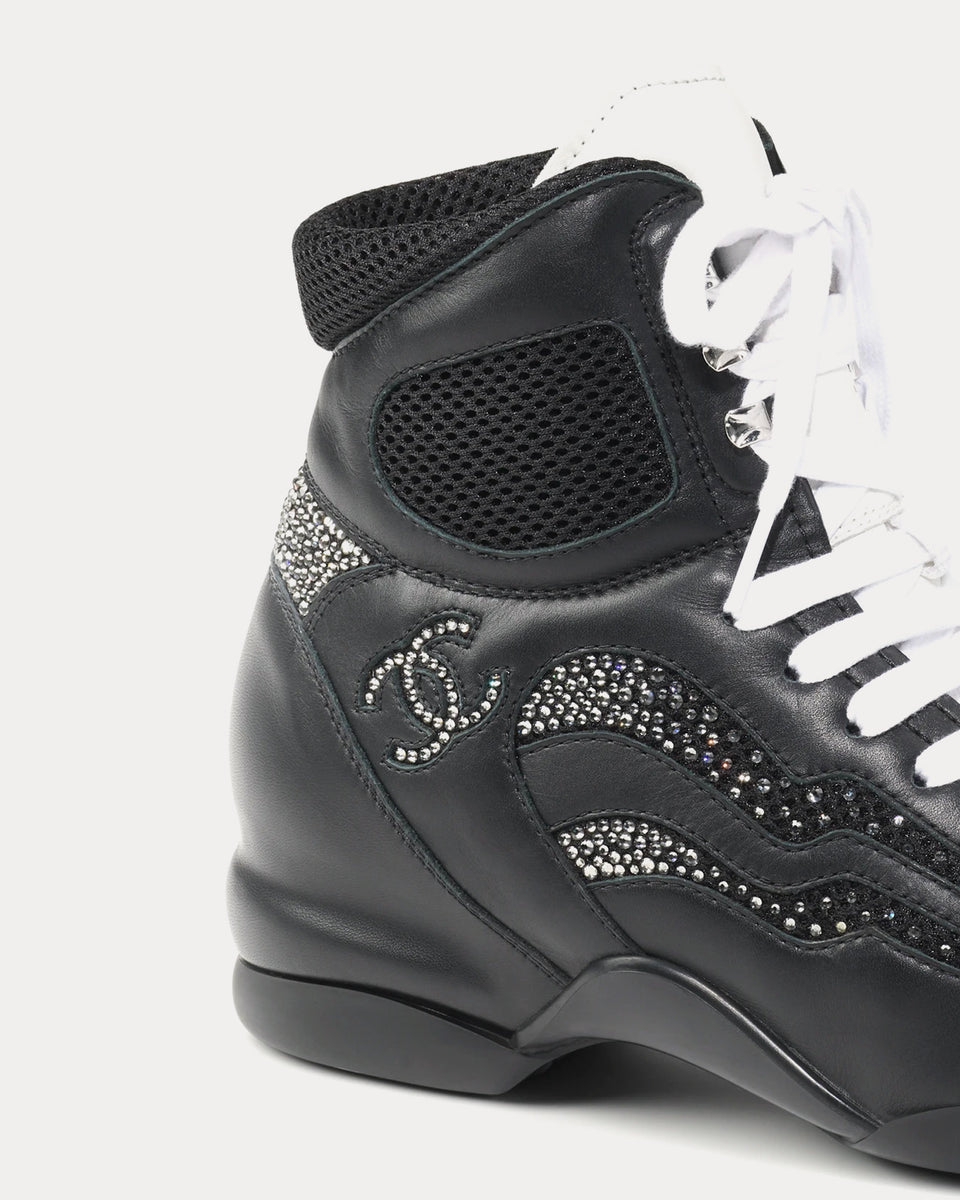 Chanel Calfskin, Fabric & Strass Black / Silver Boots - Sneak in Peace