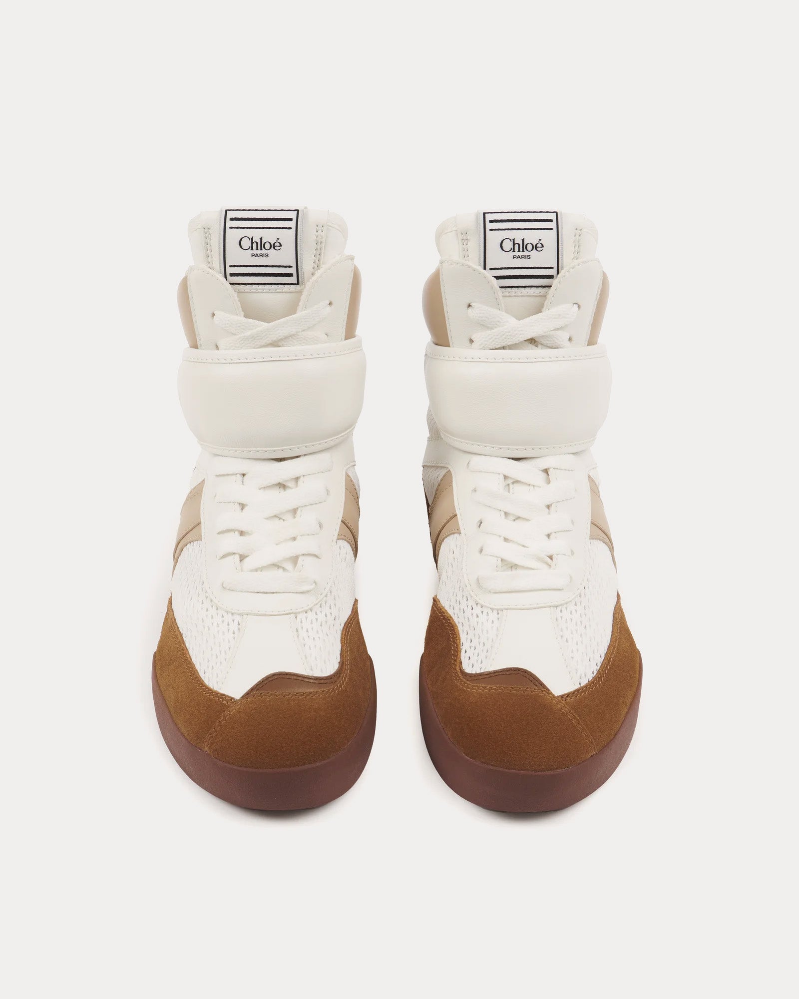 Chloé Women's Chloé Kick Natural Brown High Top Sneakers