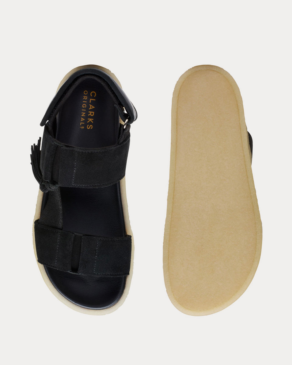 Clarks Crepe Black Combi Sandals - Sneak in Peace