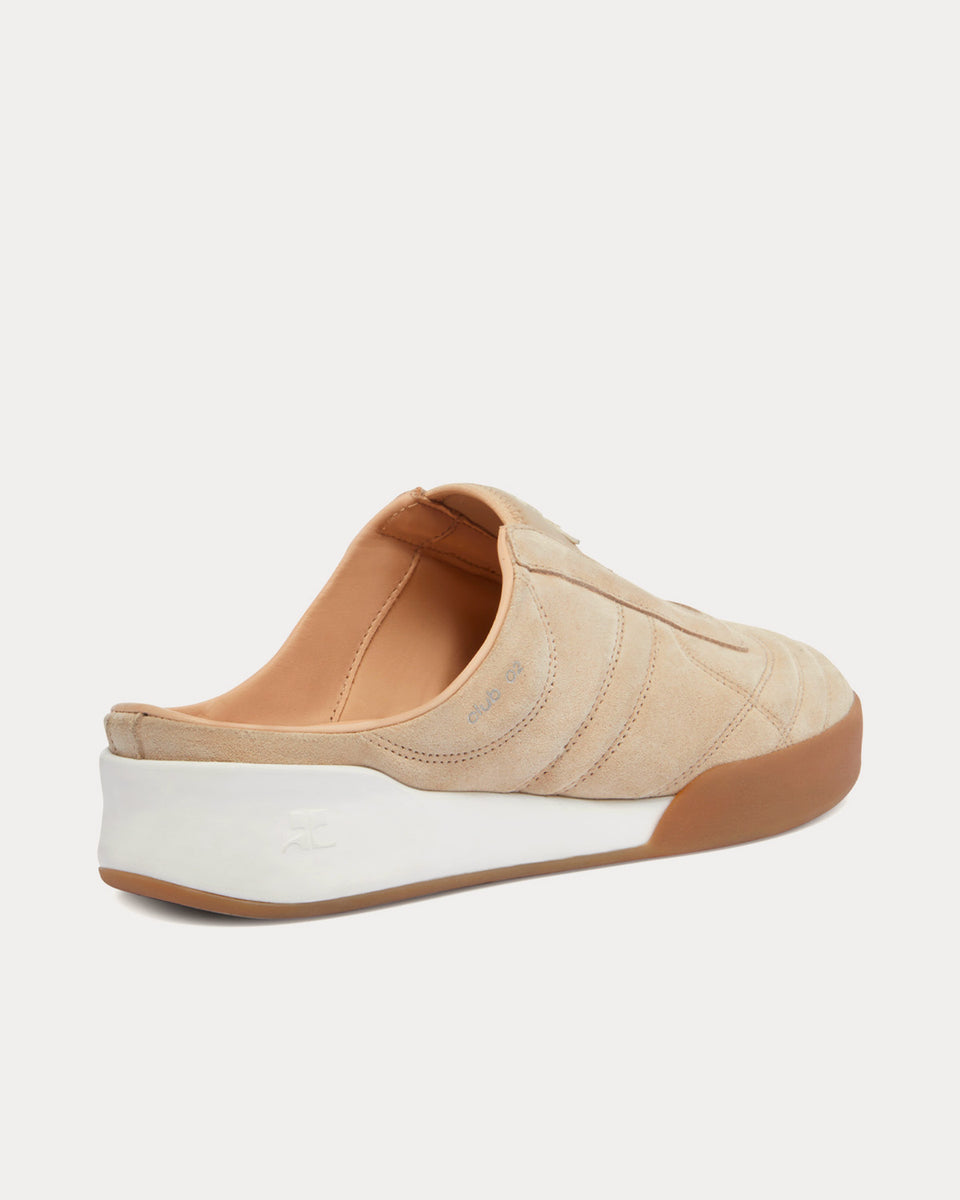 Courrèges Mules Club 02 Leather Suede Sand Slip On Sneakers - Sneak in ...