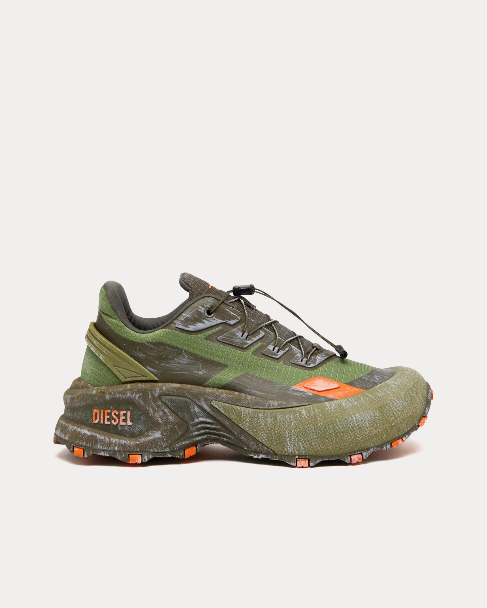 Diesel Men's D-Cage Runner Green / Orange Low Top Sneakers & Trainers