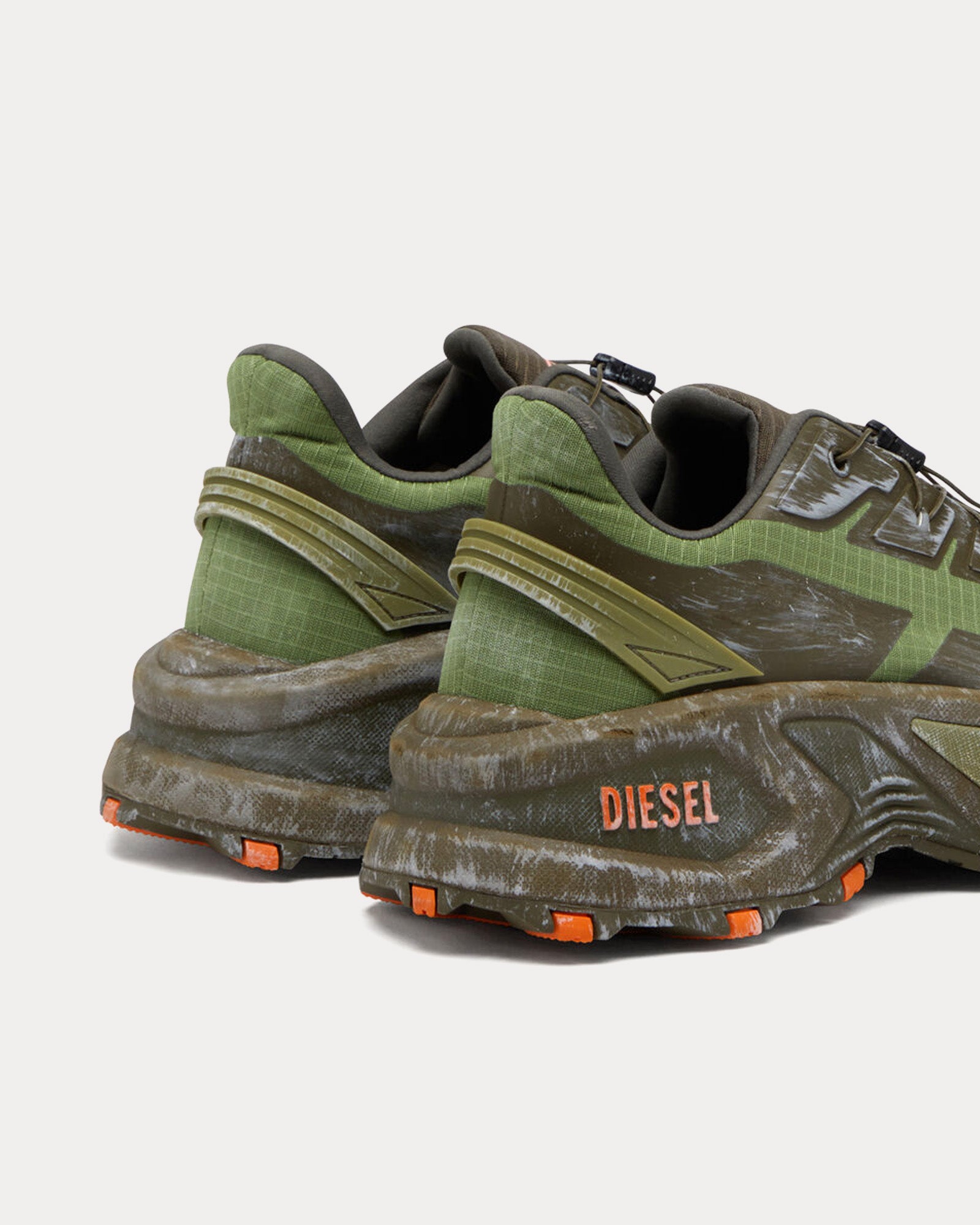 Diesel Men's D-Cage Runner Green / Orange Low Top Sneakers & Trainers